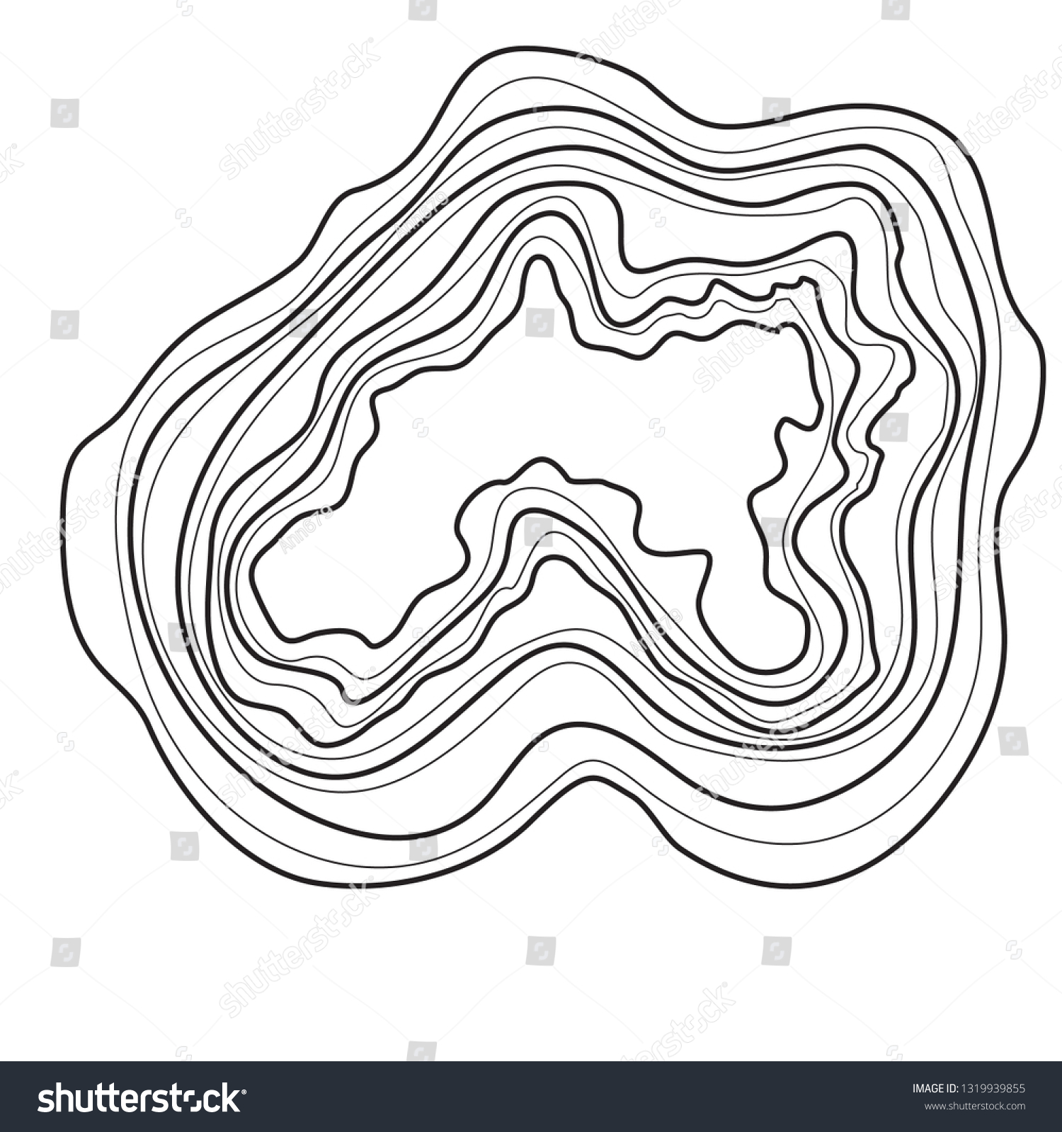 Topographic Map Black Abstract Height Lines Stock Vector (Royalty Free ...