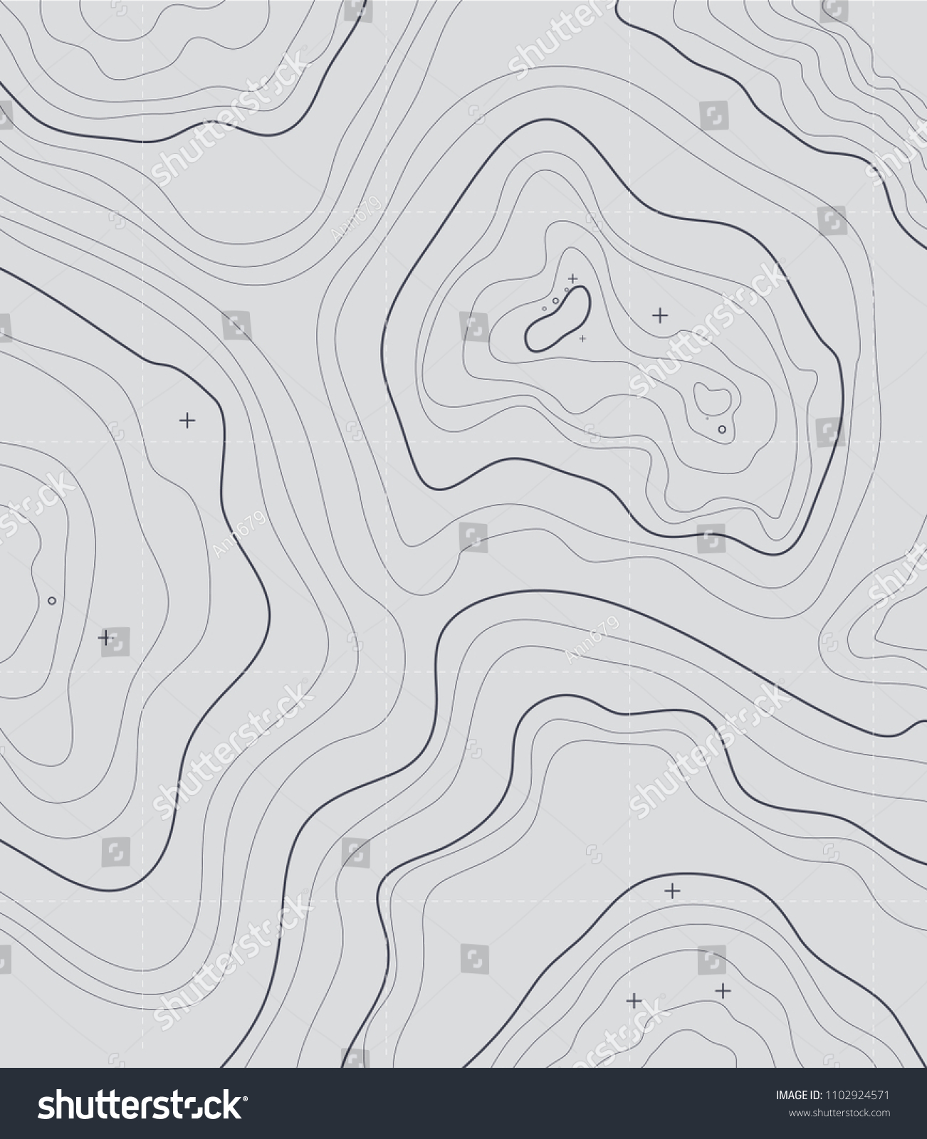 Topographic Map Gray Background Vector Illustration Stock Vector ...