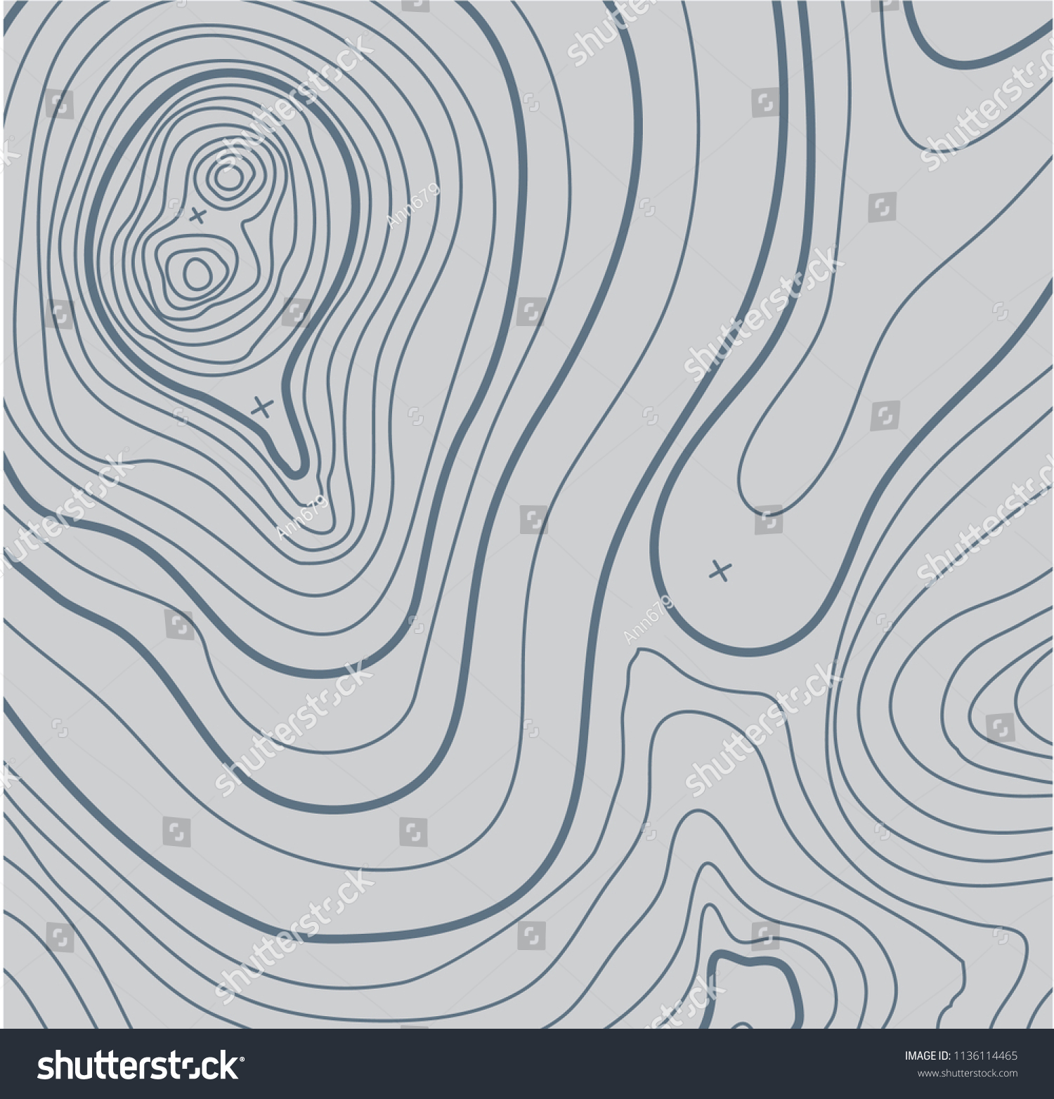Topographic Map Gray Background Vector Illustration Stock Vector ...