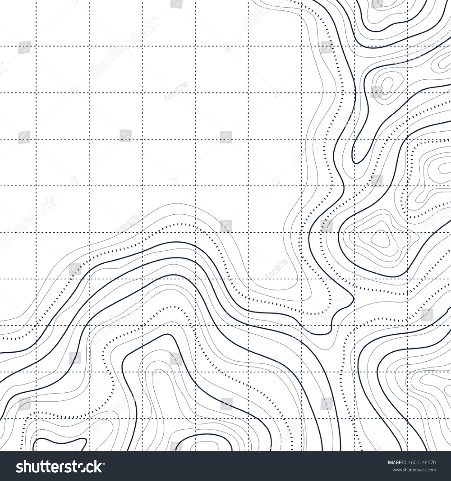 Topographic Map Isolated On White Background Stock Vector (Royalty Free ...