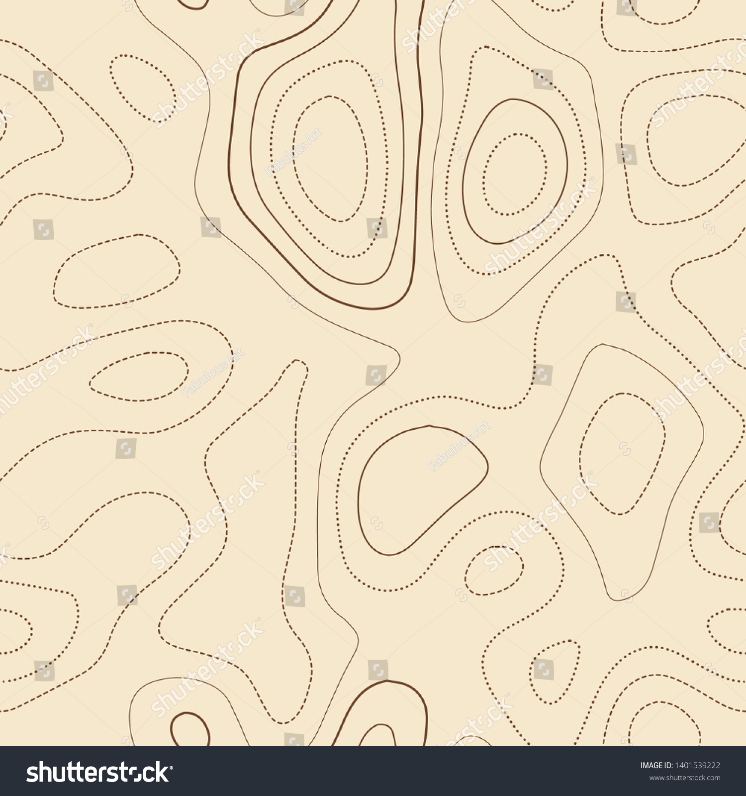 Topographic Map Seamless Design Lovely Tileable Stock Vector (Royalty ...