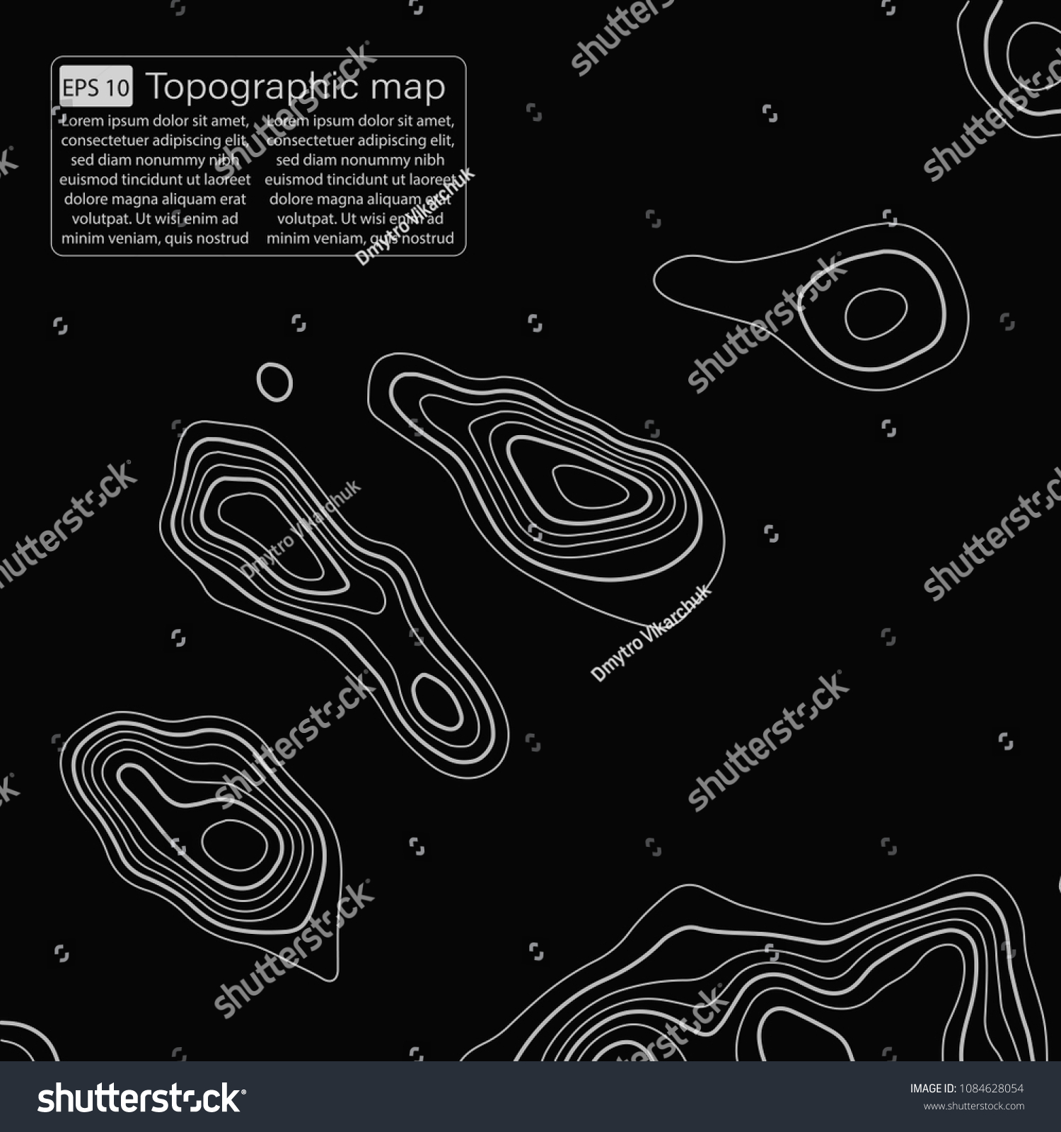 Topographic Map Topographical Background Linear Graphics Stock Vector ...