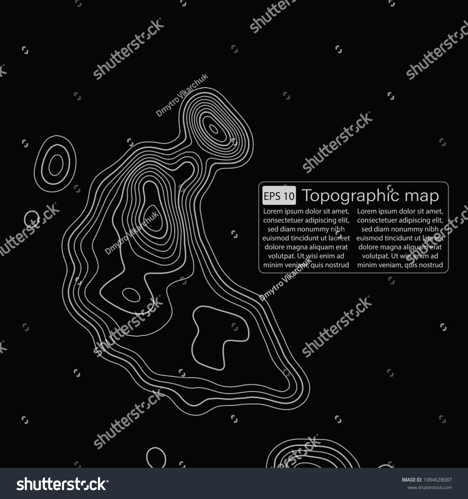 Topographic Map Topographical Background Linear Graphics Stock Vector ...