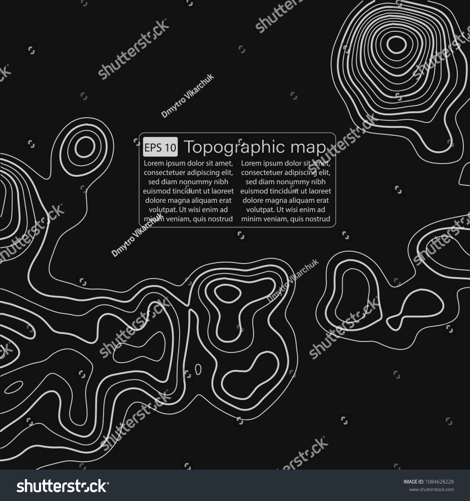 Topographic Map Topographical Background Linear Graphics Stock Vector ...