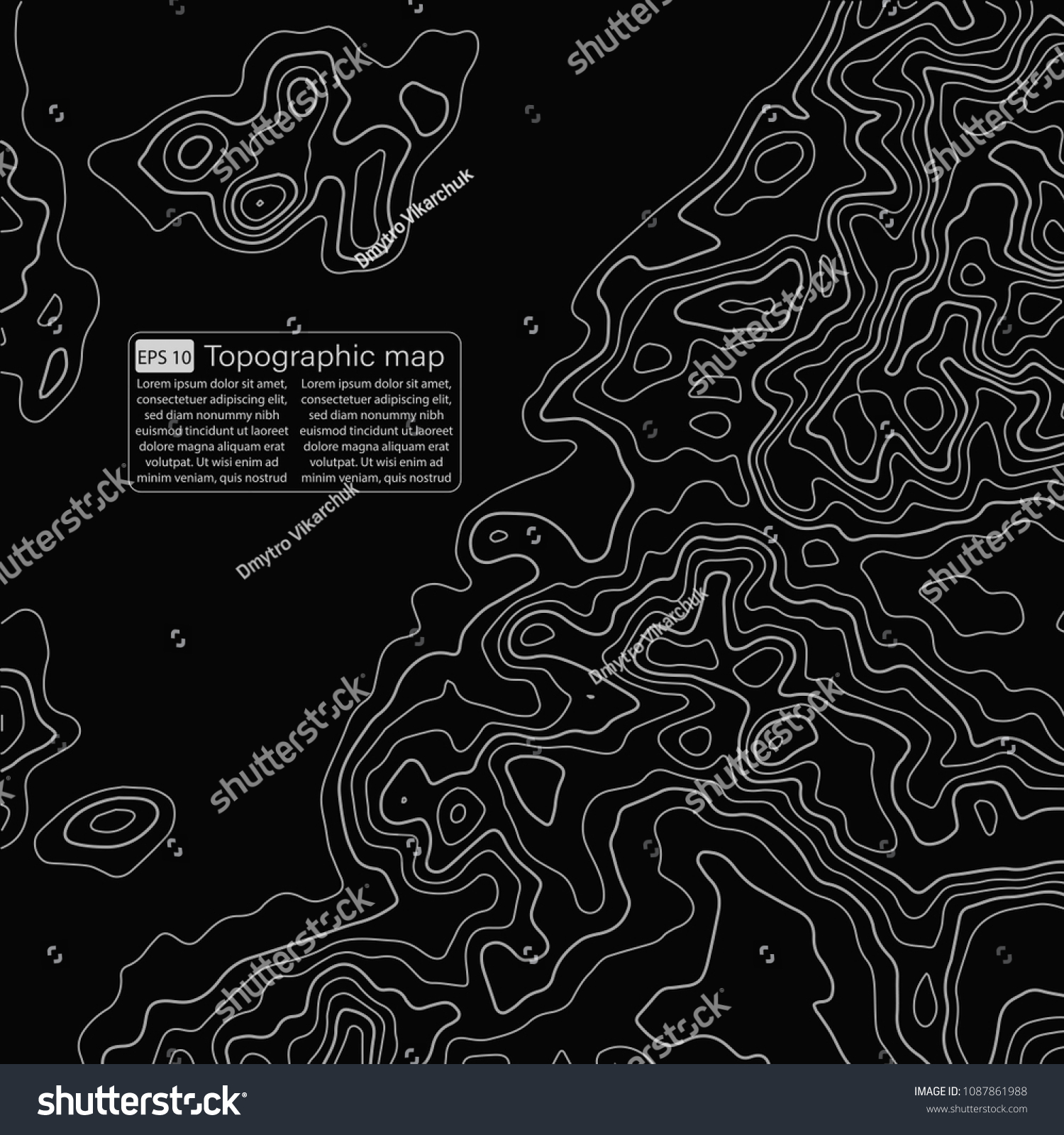 Topographic Map Topographical Background Linear Graphics Stock Vector ...