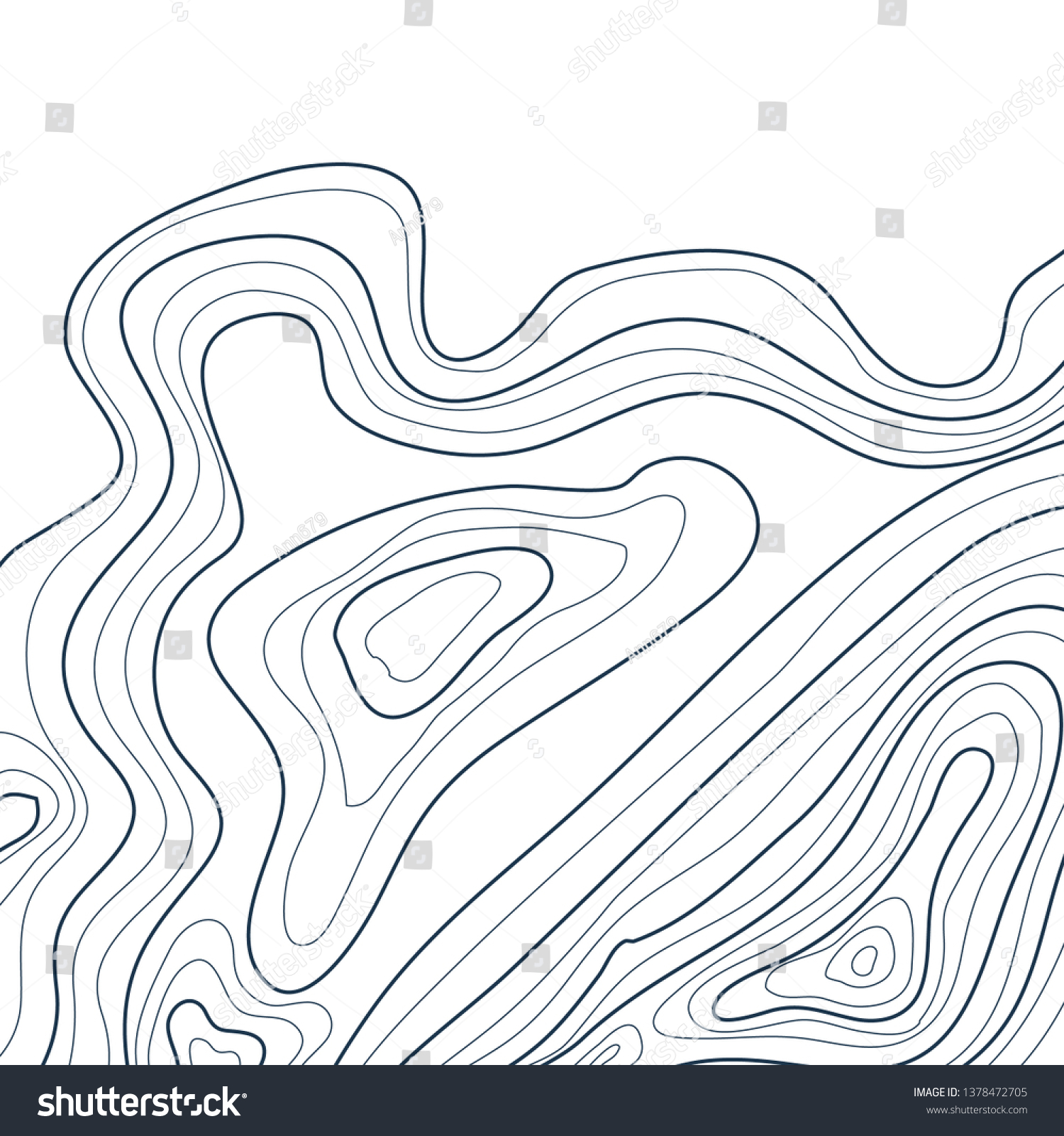 Topographic Map Vectorabstract Height Lines Isolated Stock Vector ...