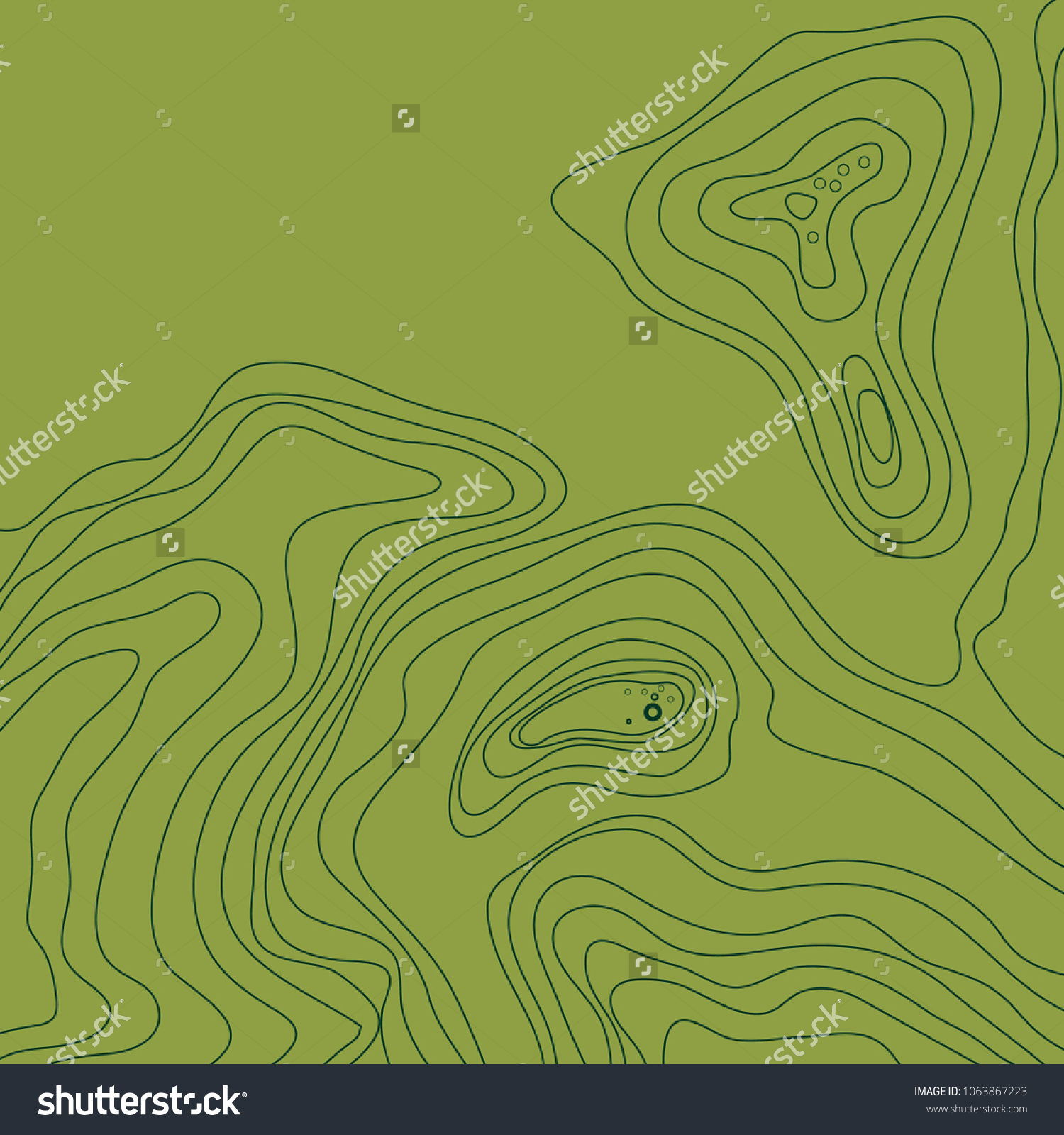 Topographic Map Vector Linear Illustration On Stock Vector (Royalty ...