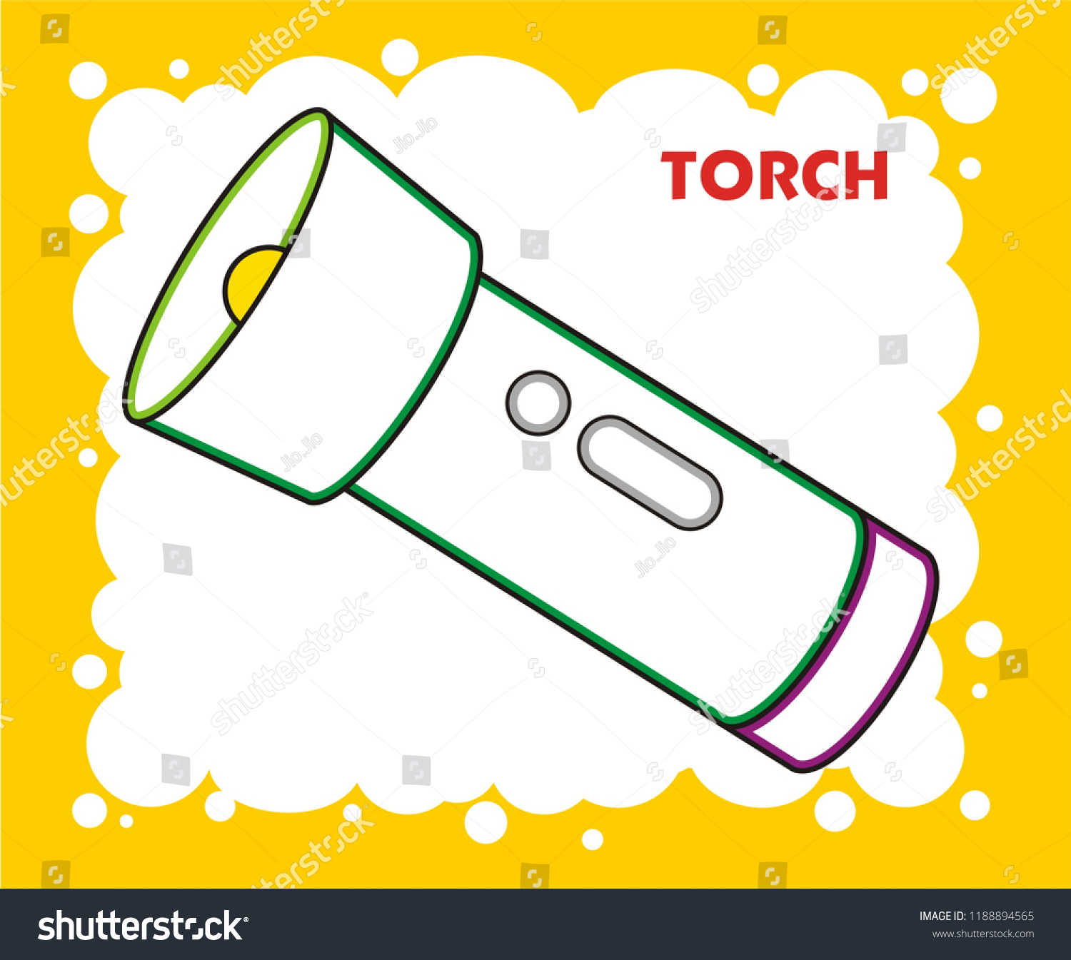Torch Drawing Coloring Page Vector Illustration: stockvector ...