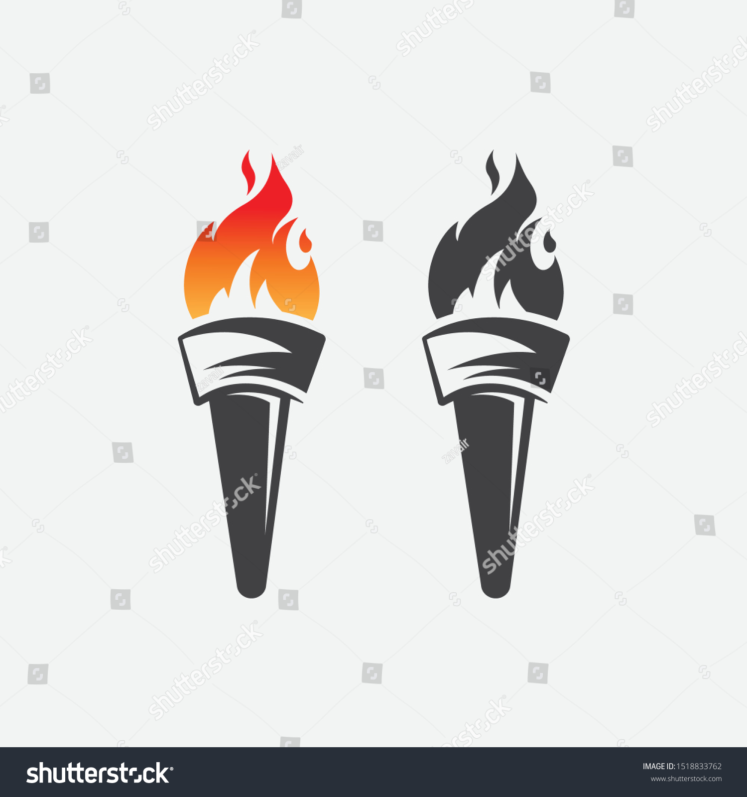 Torch Icon Logo Vector Illustration Torch Stock Vector (Royalty Free ...