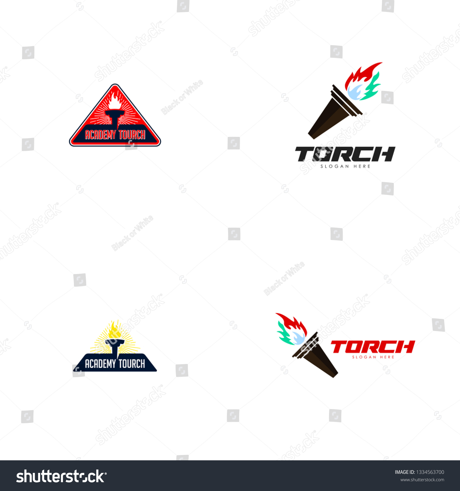 Torch Logo Design Template Stock Vector (Royalty Free) 1334563700 ...