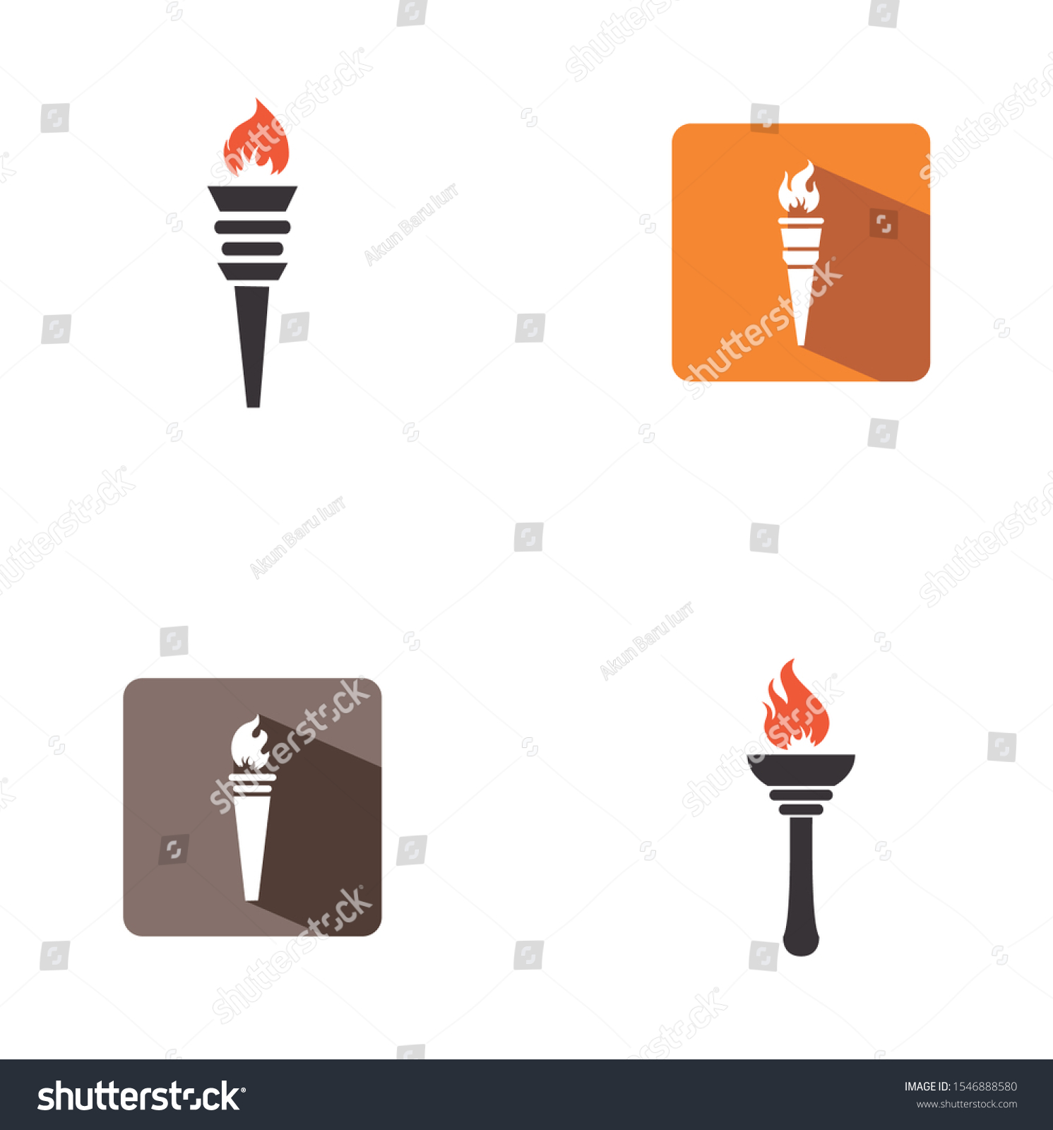 Torch Logo Design Vector Illustration Stock Vector (Royalty Free ...