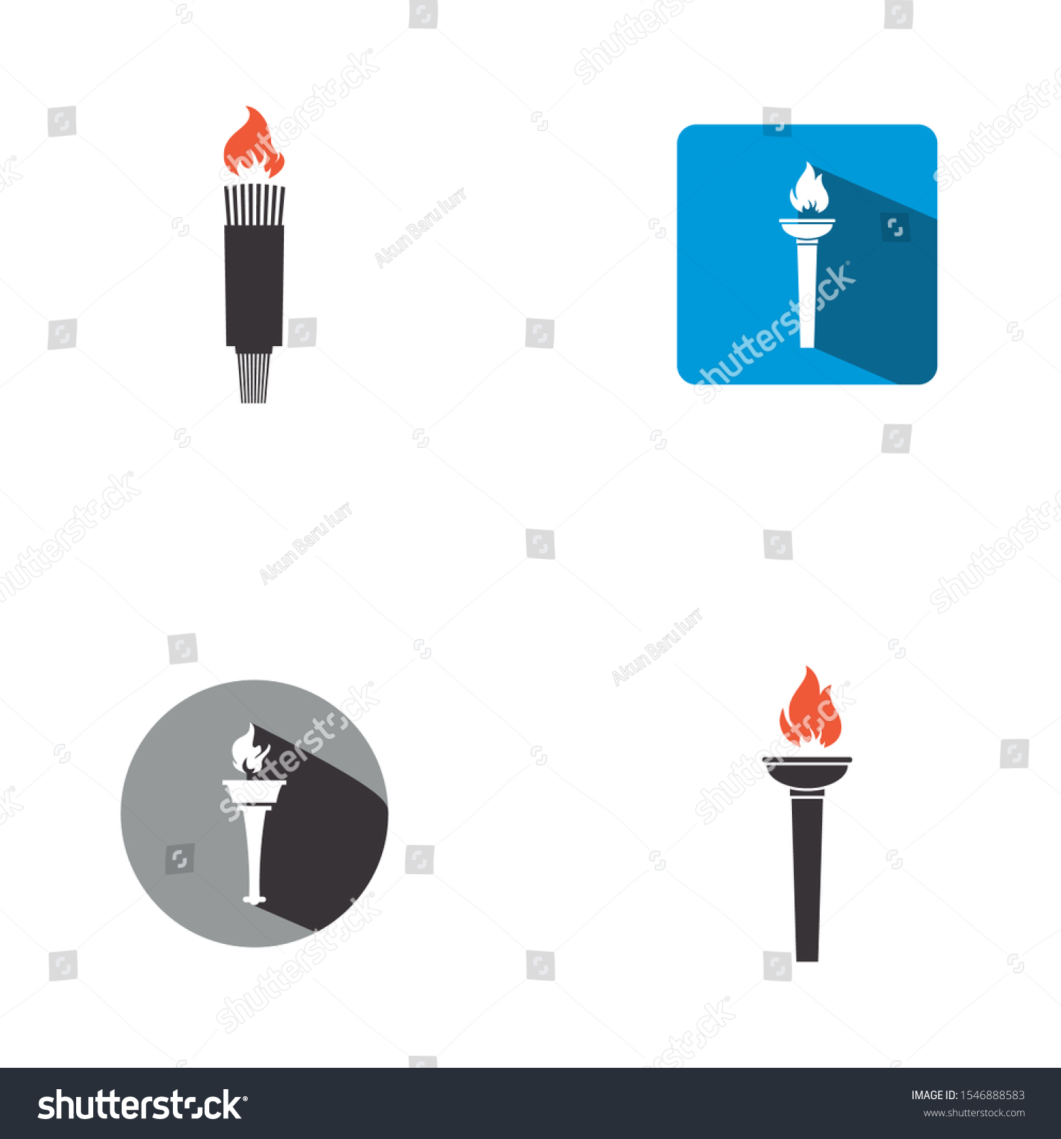 Torch Logo Design Vector Illustration Stock Vector (Royalty Free ...