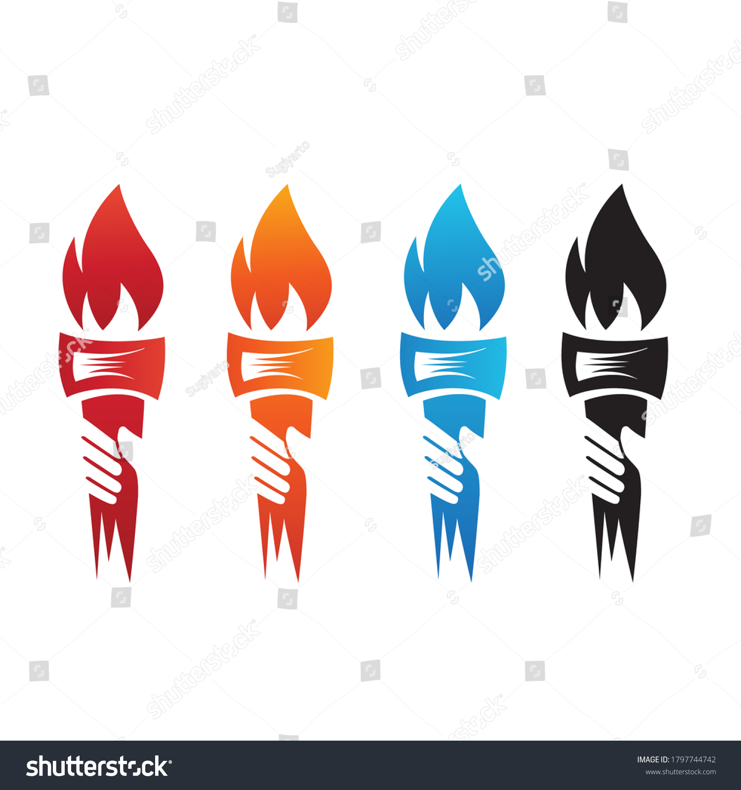 Torch Logo Design Vector Illustration Stock Vector (Royalty Free ...