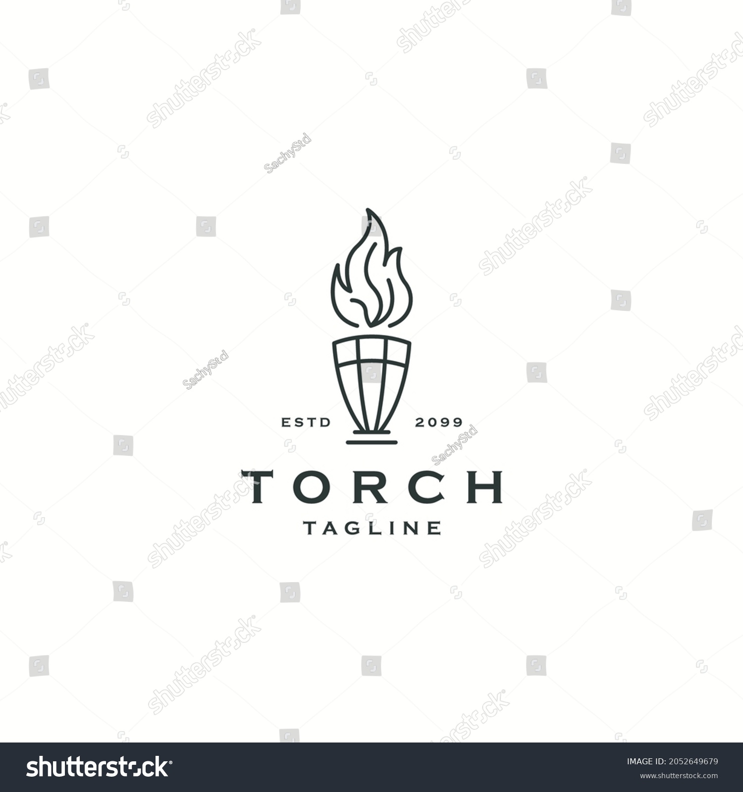 Torch Logo Icon Design Template Flat Stock Vector (Royalty Free ...