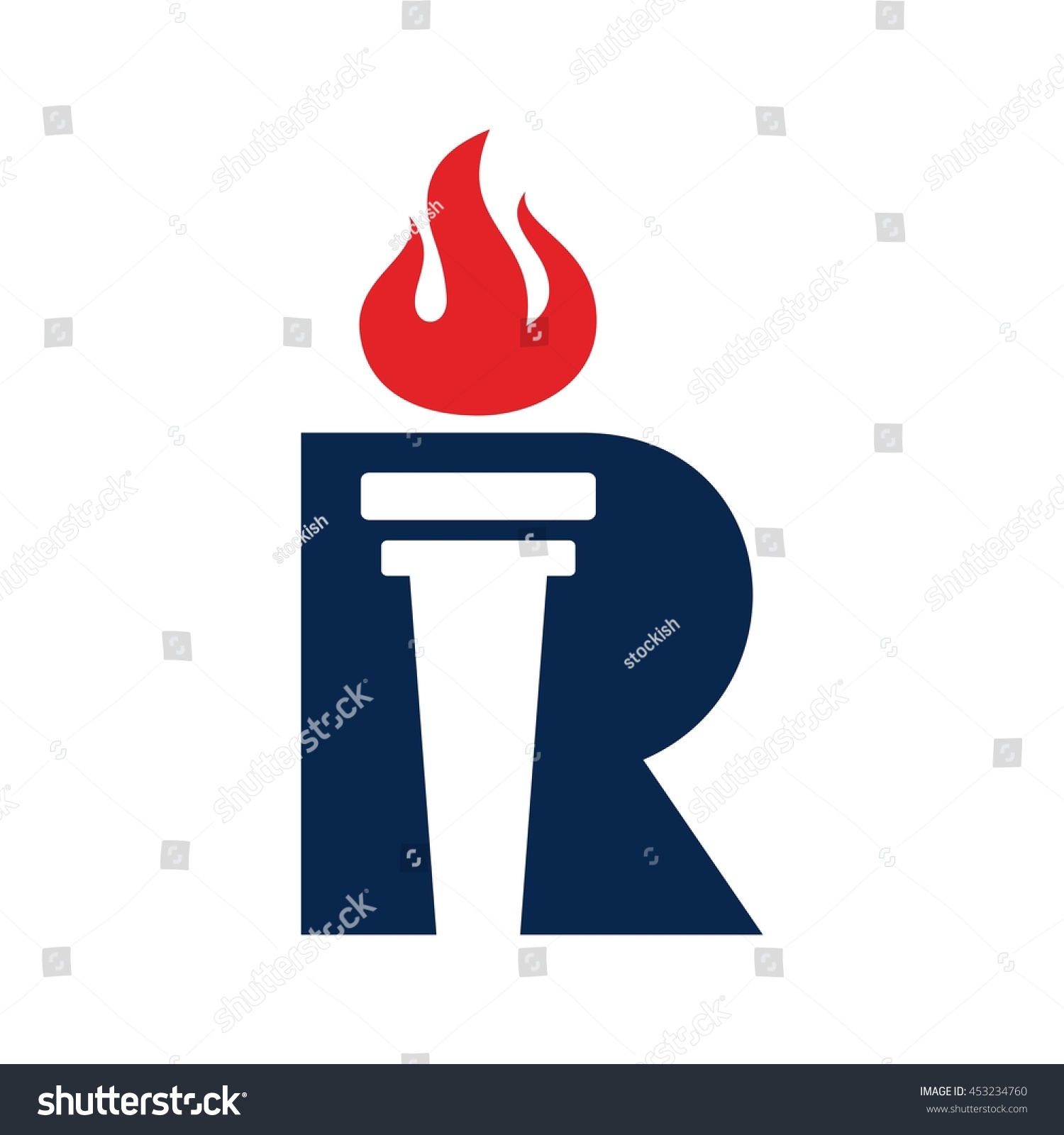 Torch Logo Vector Letter R Logo Stock Vector (Royalty Free) 453234760