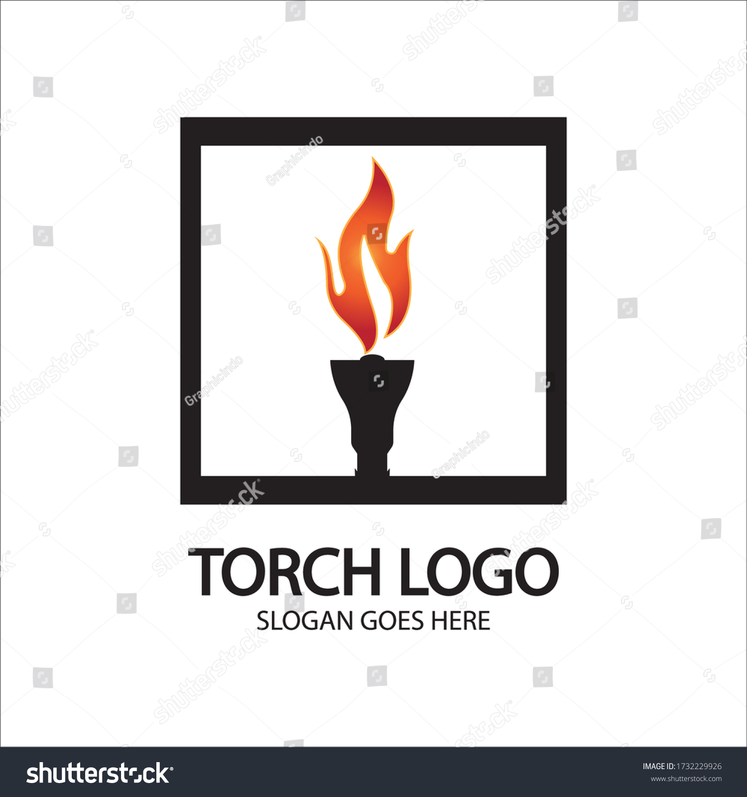 Torch Vector Icon Illustration Design Template Stock Vector (Royalty ...