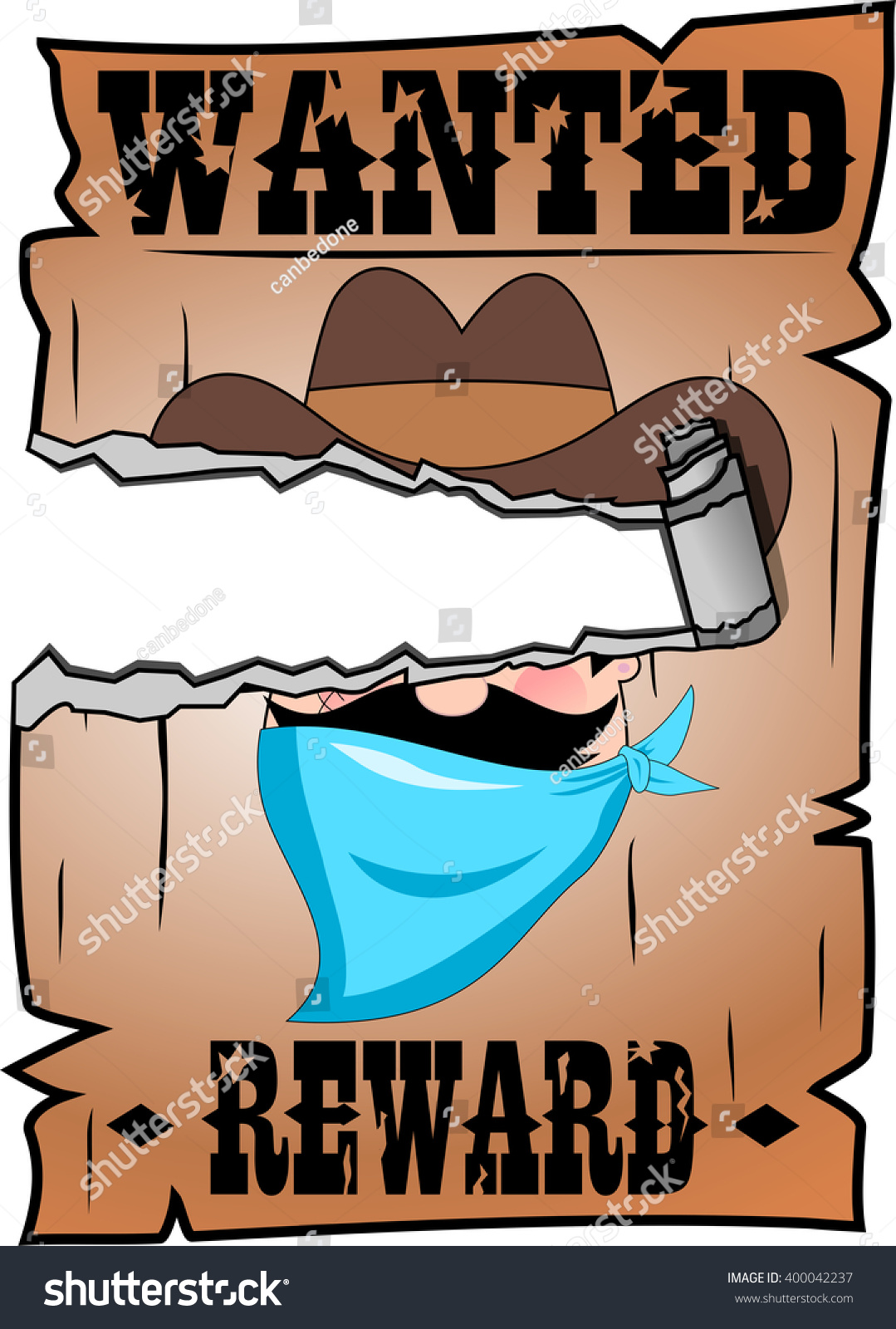 Torn Cartoon Wanted Poster Cowboy Light Stock Vector (Royalty Free ... Torn Cartoon Wanted Poster Cowboy Light Stock Vector (Royalty Free ...