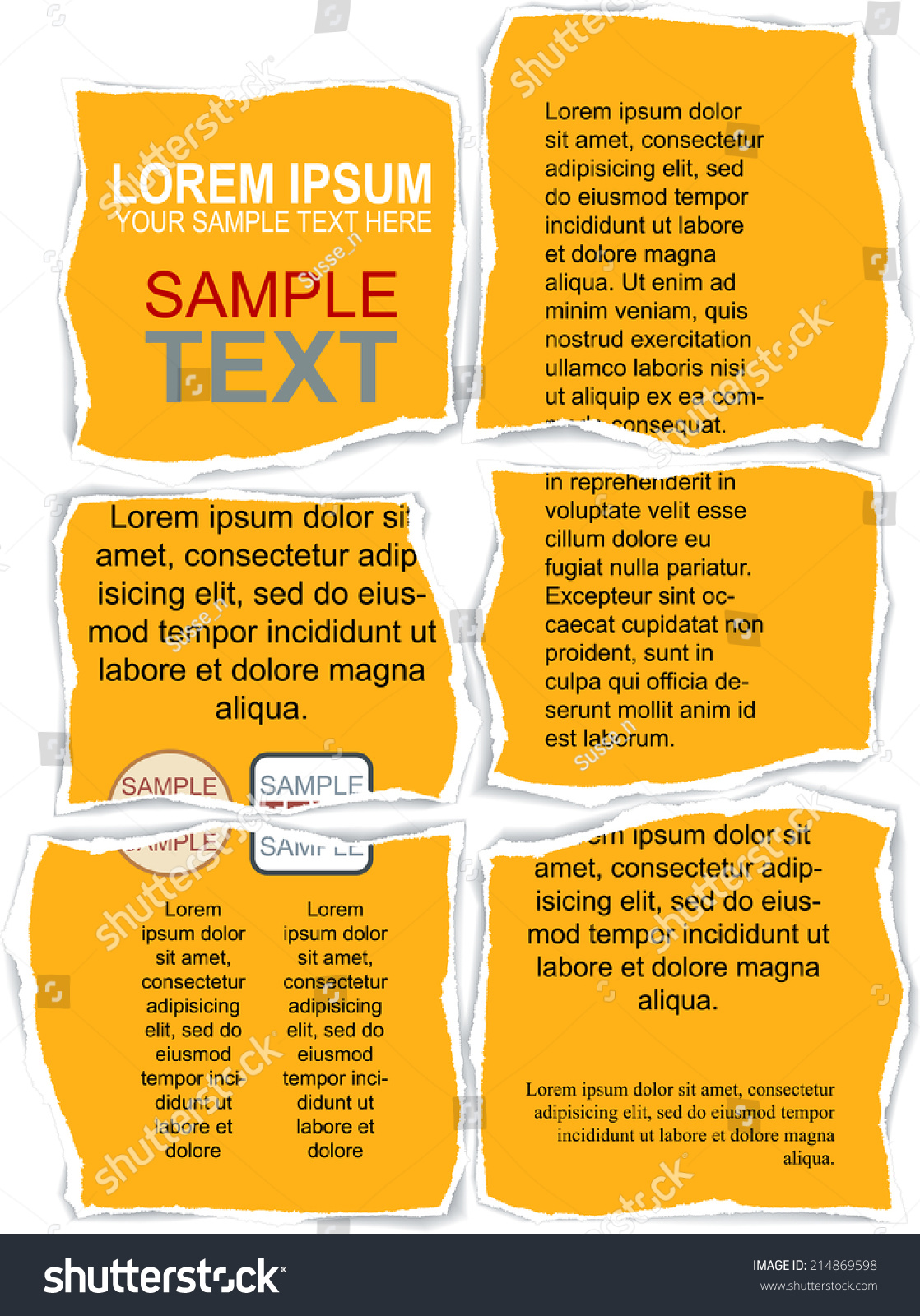 Torn Flyer Template Clipping Mask Stock Vector (Royalty Free) 214869598