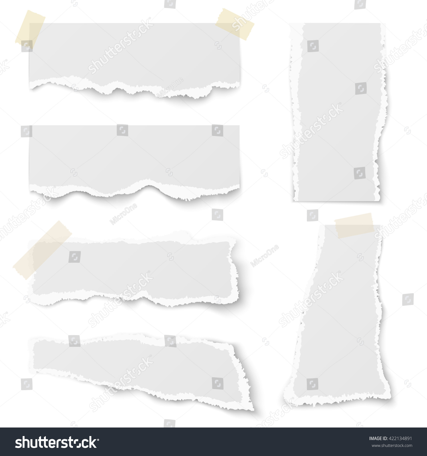 Torn Note Paper Adhesive Tape Vector 스톡 벡터(사용료 없음) 422134891 - Shutterstock