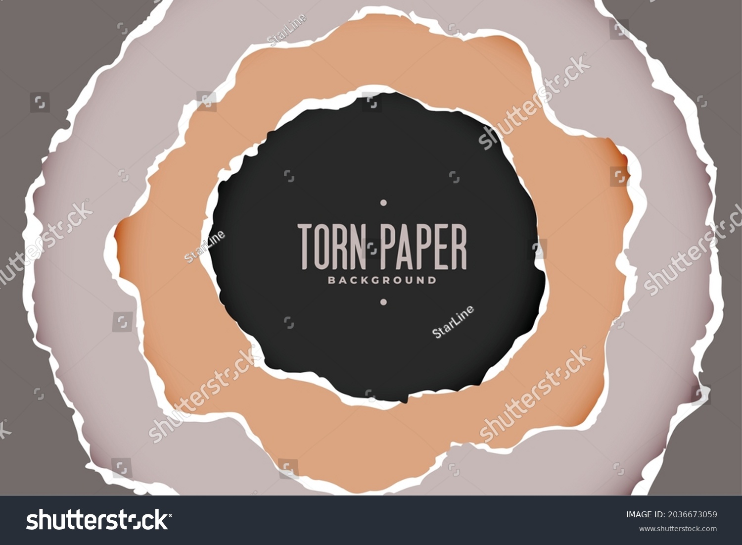 Torn Paper Background Circular Style Stock Vector (Royalty Free) 2036673059