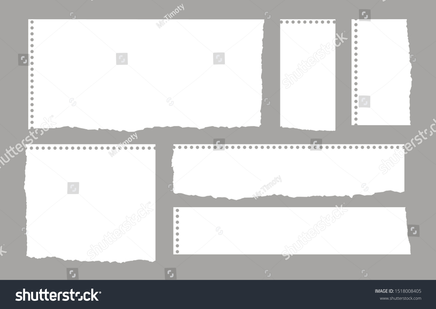 Torn Paper Collection On Isolated Background Stock Vector (Royalty Free ...