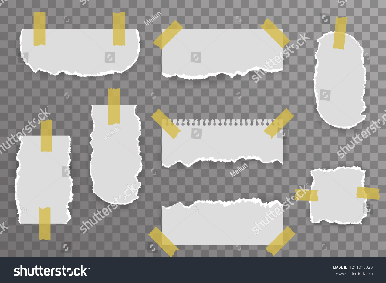 Torn Paper Notes Sheet Ripped Realistic Stock Vector (Royalty Free ...