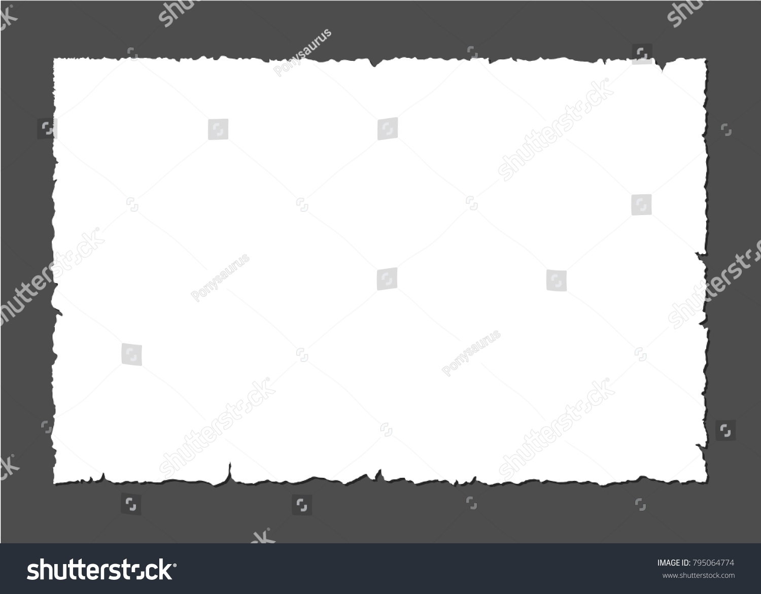 Torn Paper Square Vector On Grey Stock Vector (Royalty Free) 795064774 ...