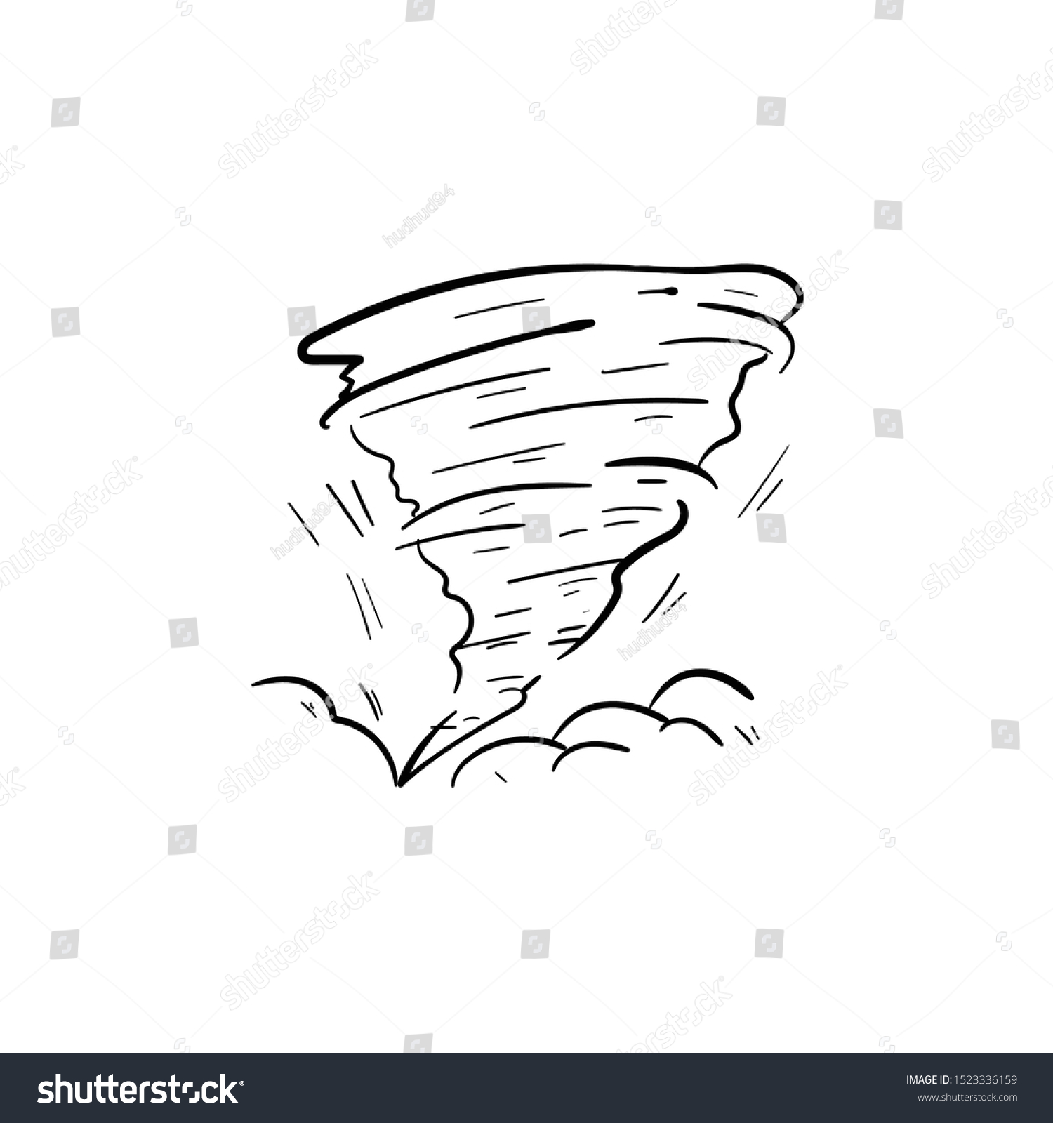 Tornado Doodle Vector Hand Drawing: เวกเตอร์สต็อก (ปลอดค่าลิขสิทธิ์ ...