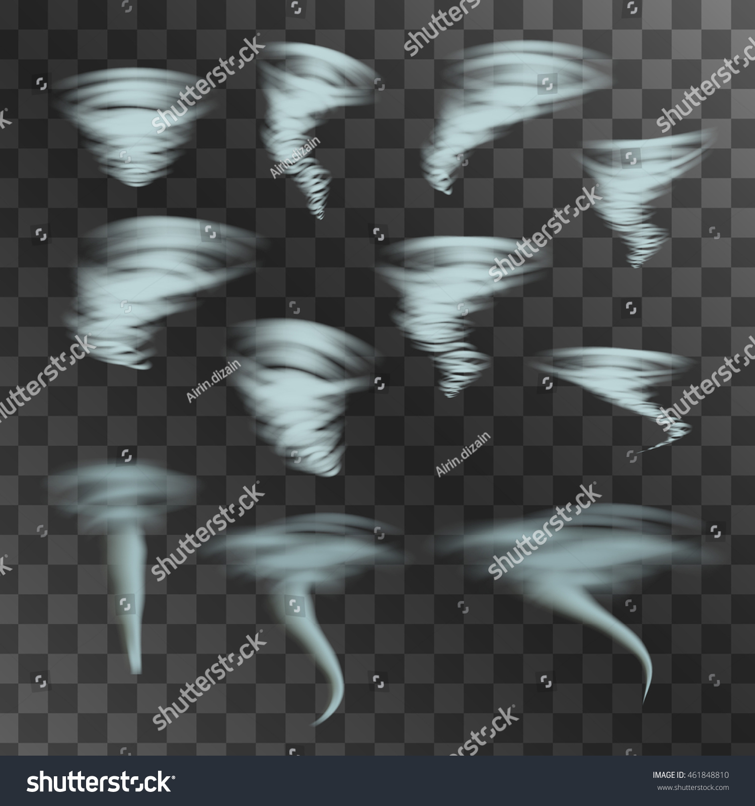 Tornado On Transparent Background Vector Set Stock Vector (Royalty Free ...