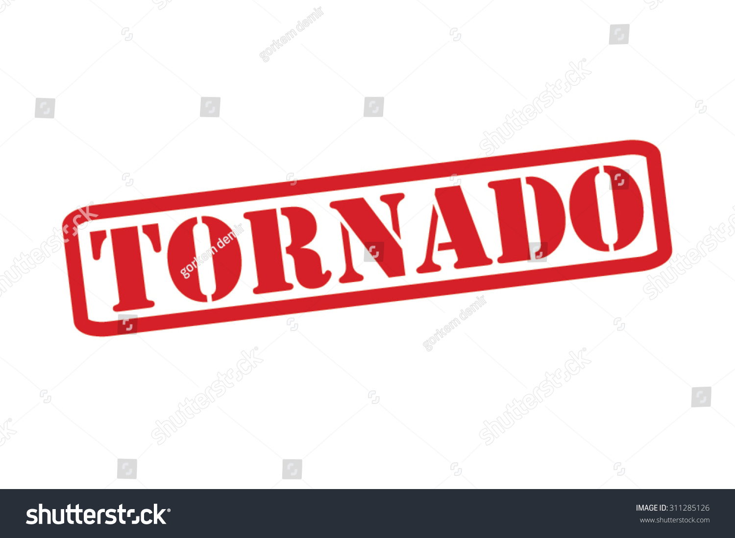 Tornado Red Rubber Stamp Vector Over Stock Vector (Royalty Free) 311285126