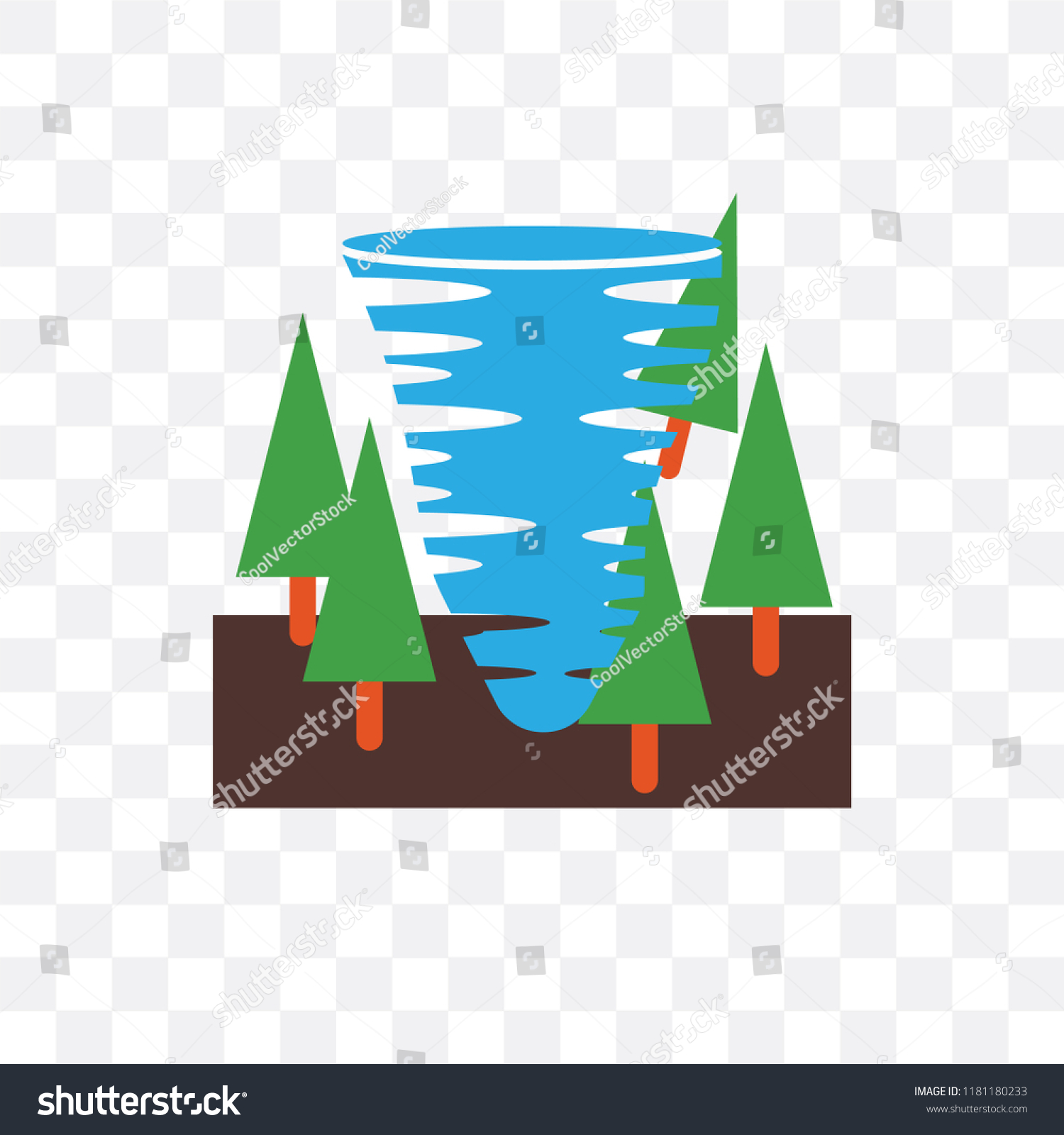 Tornado Vector Icon Isolated On Transparent Stock Vector (Royalty Free ...