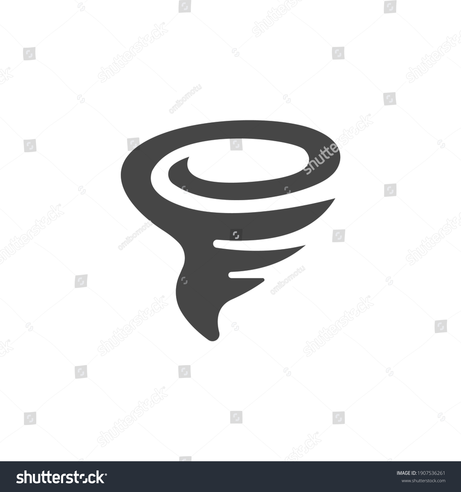 Tornado Wind Icon Black White Vector Stock Vector (Royalty Free ...
