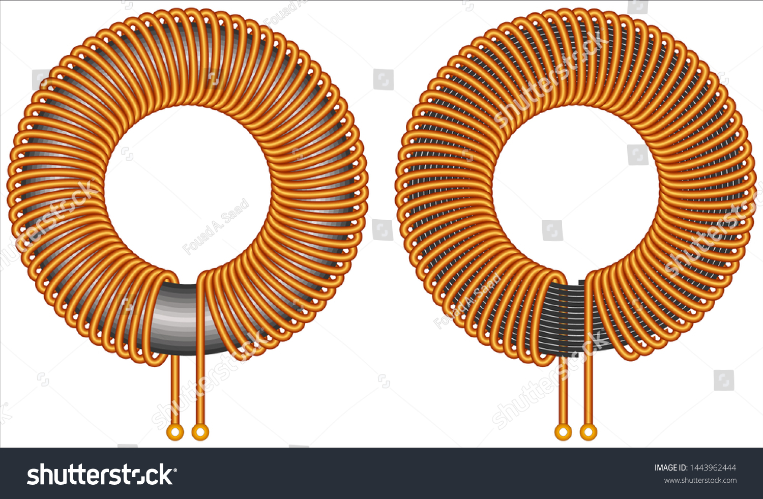 Toroidal Iron Core Coil Inductor Stock Vector (Royalty Free) 1443962444 ...