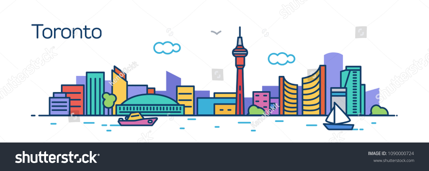 Toronto City Vector Illustration Stock Vector (Royalty Free) 1090000724 ...