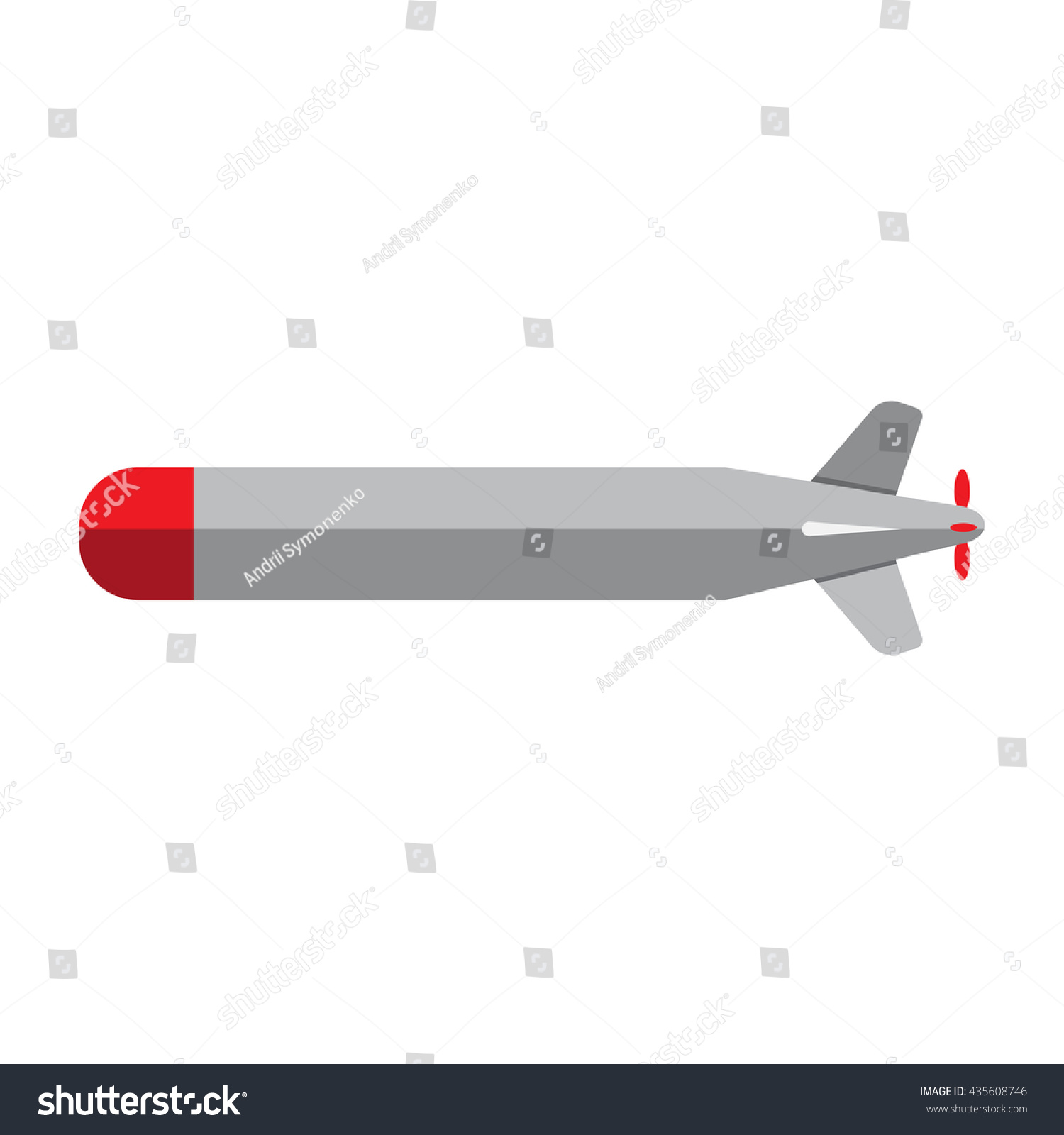 Torpedo Icon Flat Style Stock Vector (Royalty Free) 435608746 ...