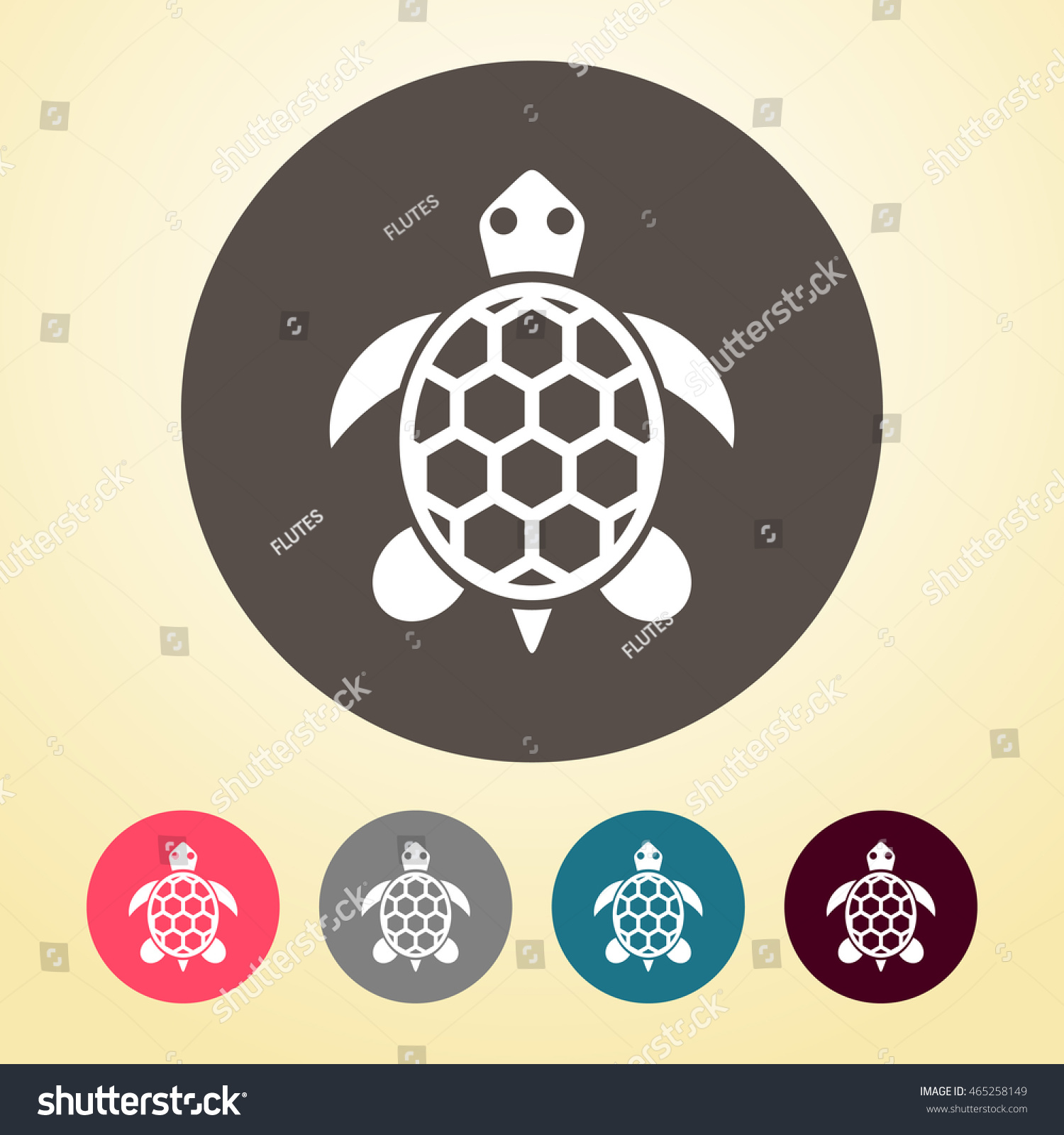 Tortoise Turtle Icon Round Shape Stock Vector (Royalty Free) 465258149 ...