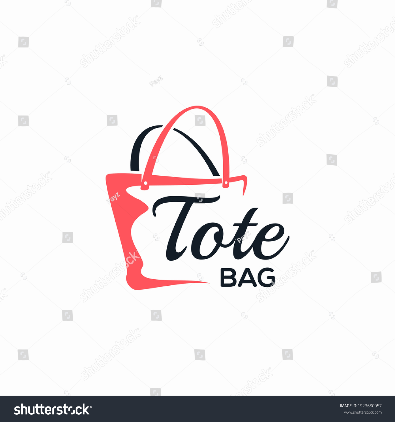 Tote Bag Logo Abstract Monogram Stock Vector (Royalty Free) 1923680057