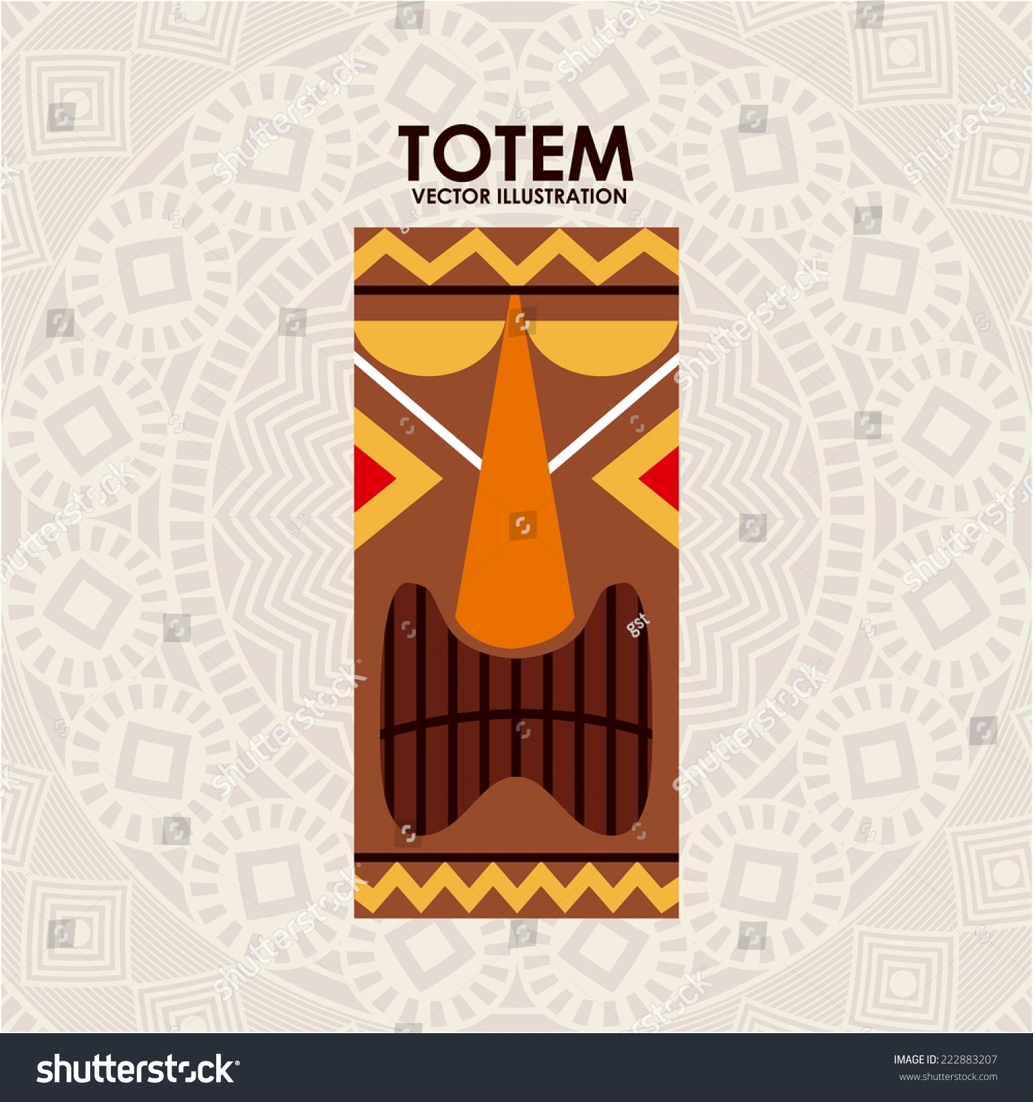 Totem Graphic Design Vector Illustration: vector de stock (libre de ...