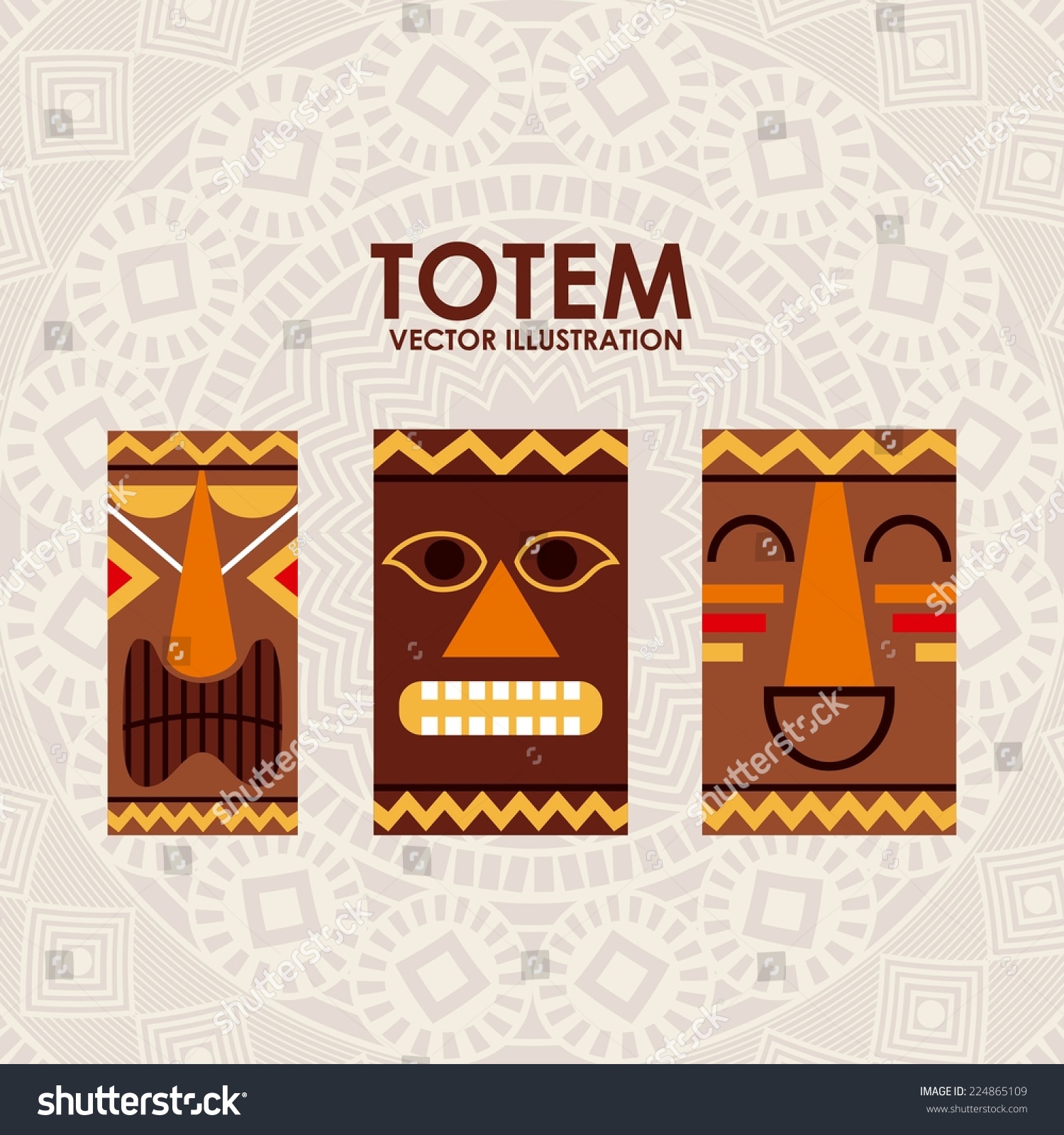Totem Graphic Design Vector Illustration Stock Vector (Royalty Free ...