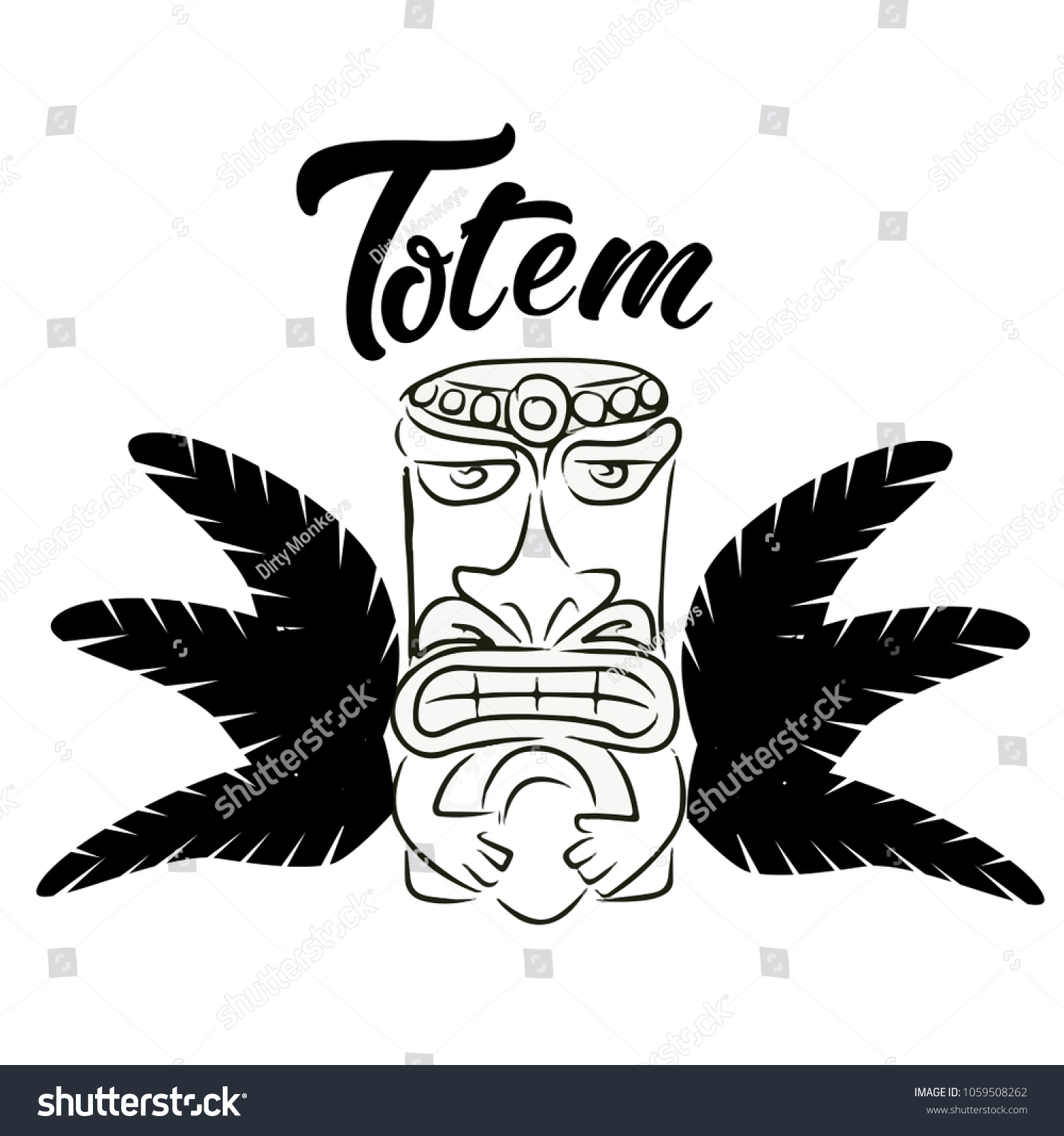 Totem Vector Illustration: เวกเตอร์สต็อก (ปลอดค่าลิขสิทธิ์) 1059508262 ...