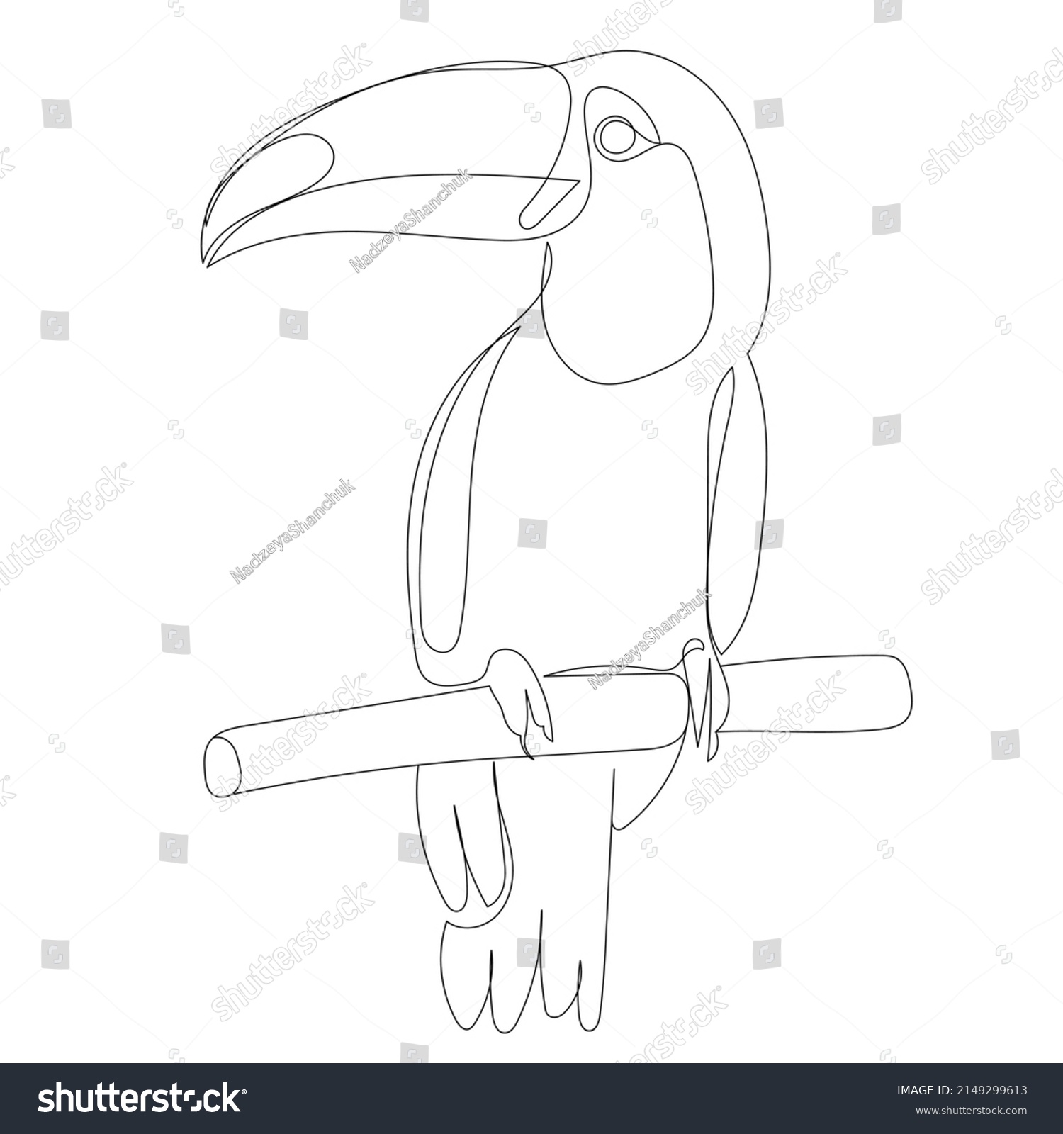 Toucan Continuous Line Drawing Sketch Vector Stock Vector Royalty Free