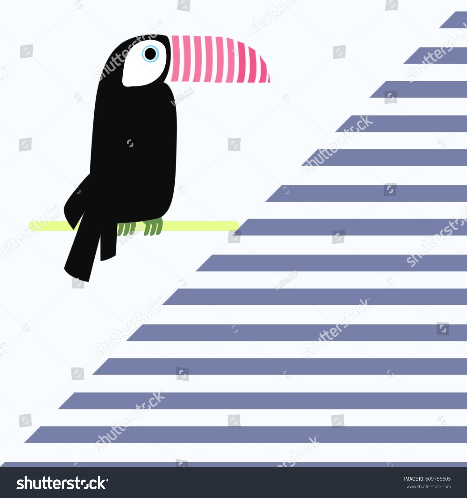 Toucan Lines Background Vector Illustration Stock Vector (Royalty Free ...