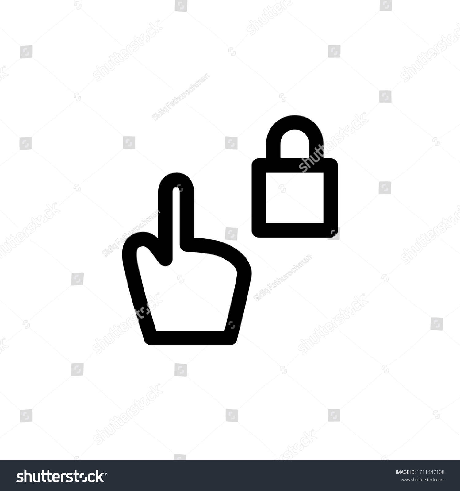 Touch Block User Interface Outline Icon Stock Vector (Royalty Free ...