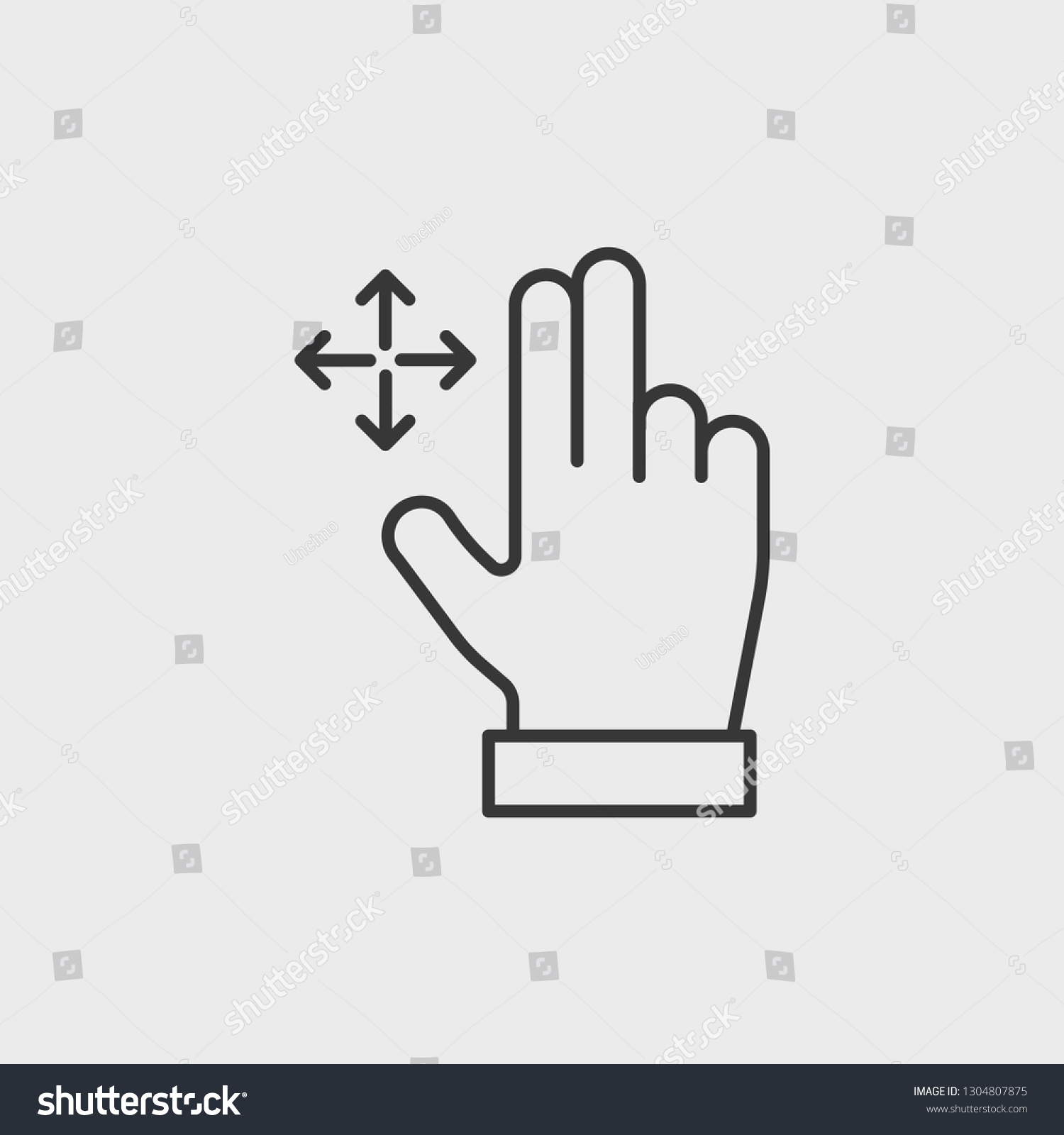 Touch Click Hand Pointer Cursor Moving Stock Vector (Royalty Free ...