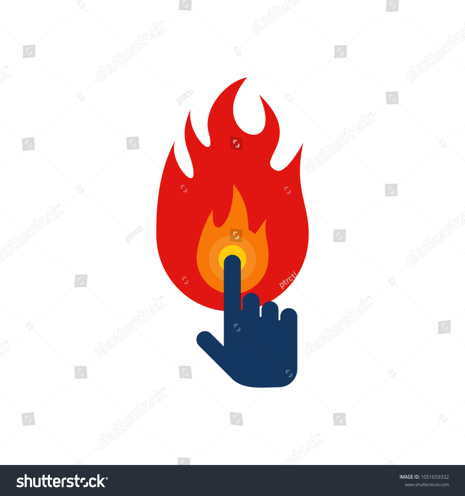 Touch Fire Logo Icon Design Stock Vector (Royalty Free) 1051659332 ...