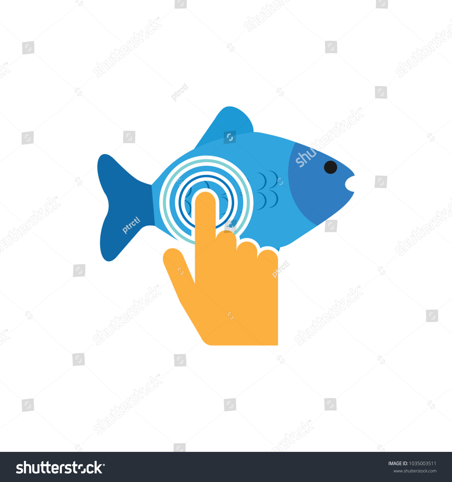 Touch Fish Logo Icon Design Stock Vector (Royalty Free) 1035003511 ...
