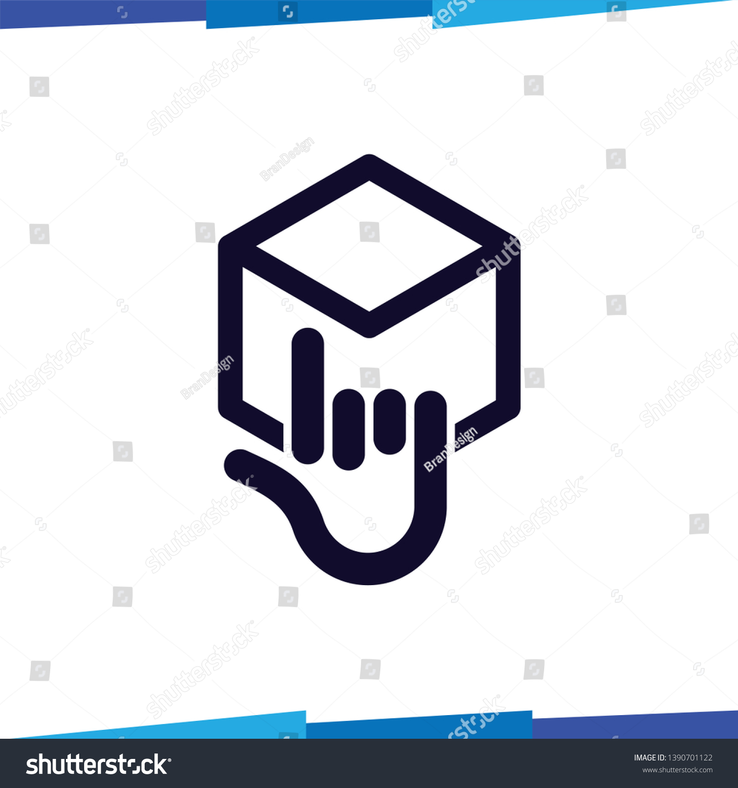 Vektor Stok Touch Hand Line Logo Vector (Tanpa Royalti) 1390701122 ...