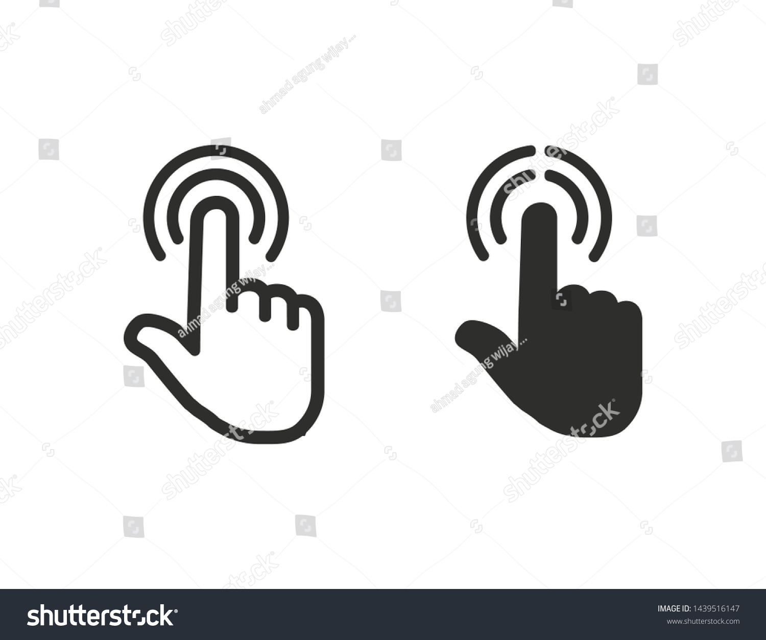 Icono táctil sobre fondo blanco. Ilustración: vector de stock (libre de ...