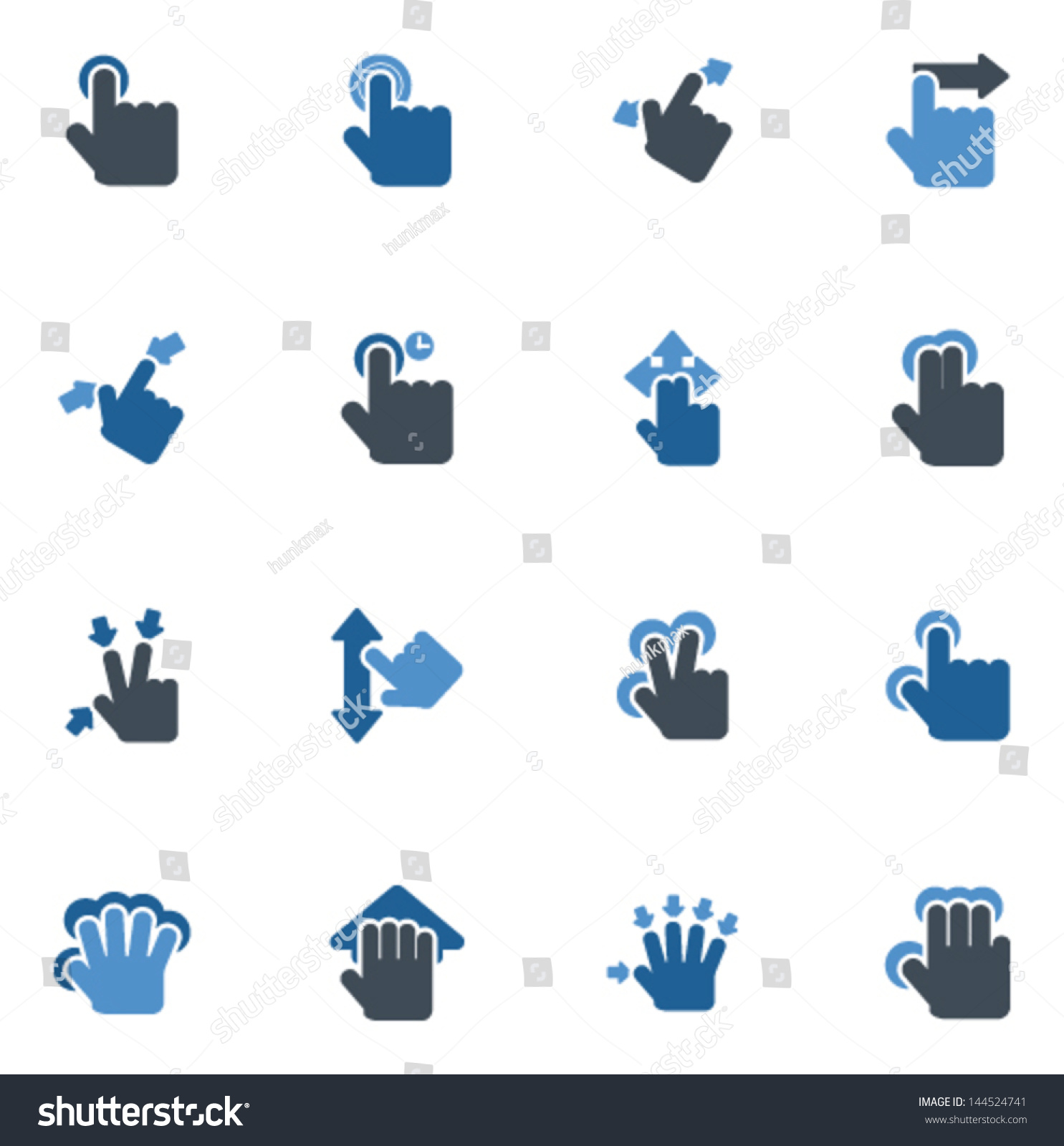 Touch Screen Hand Gestures Icons Stock Vector (Royalty Free) 144524741 ...
