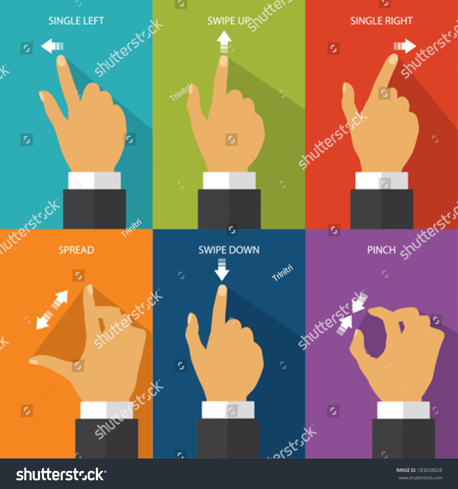 Touch Screen Symbols Stock Vector (Royalty Free) 183658028